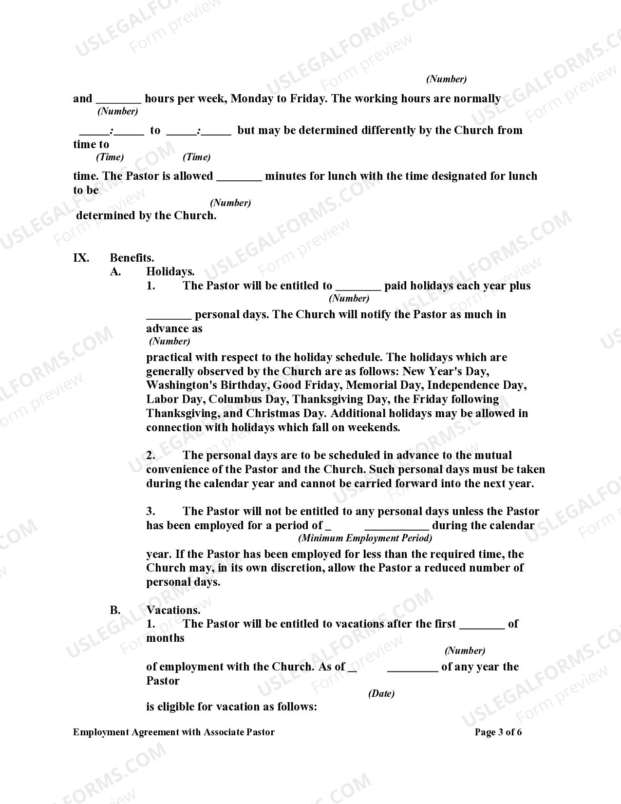 Pastor Form Contract Form | US Legal Forms