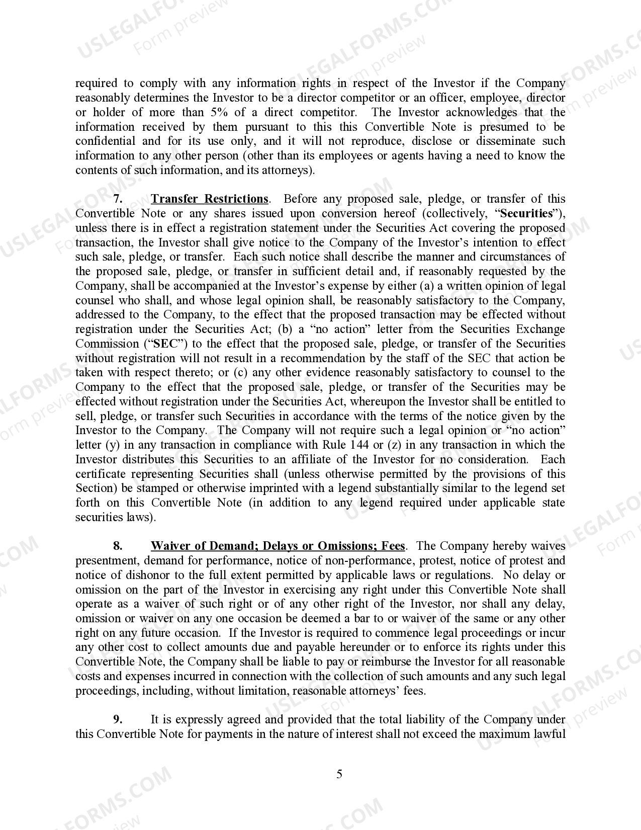 Convertible Promissory Note | US Legal Forms