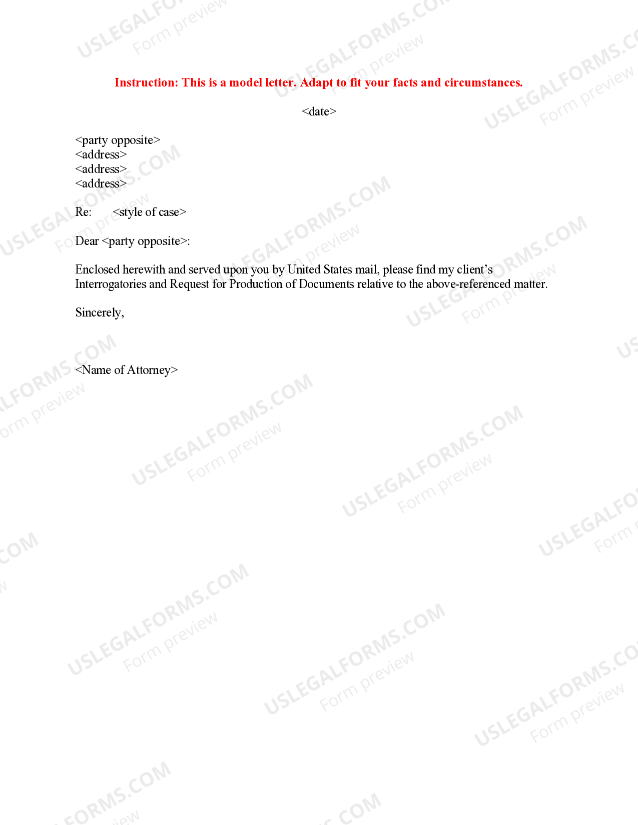 Discovery - Sample Letter for service of Discovery Requests - Discovery ...