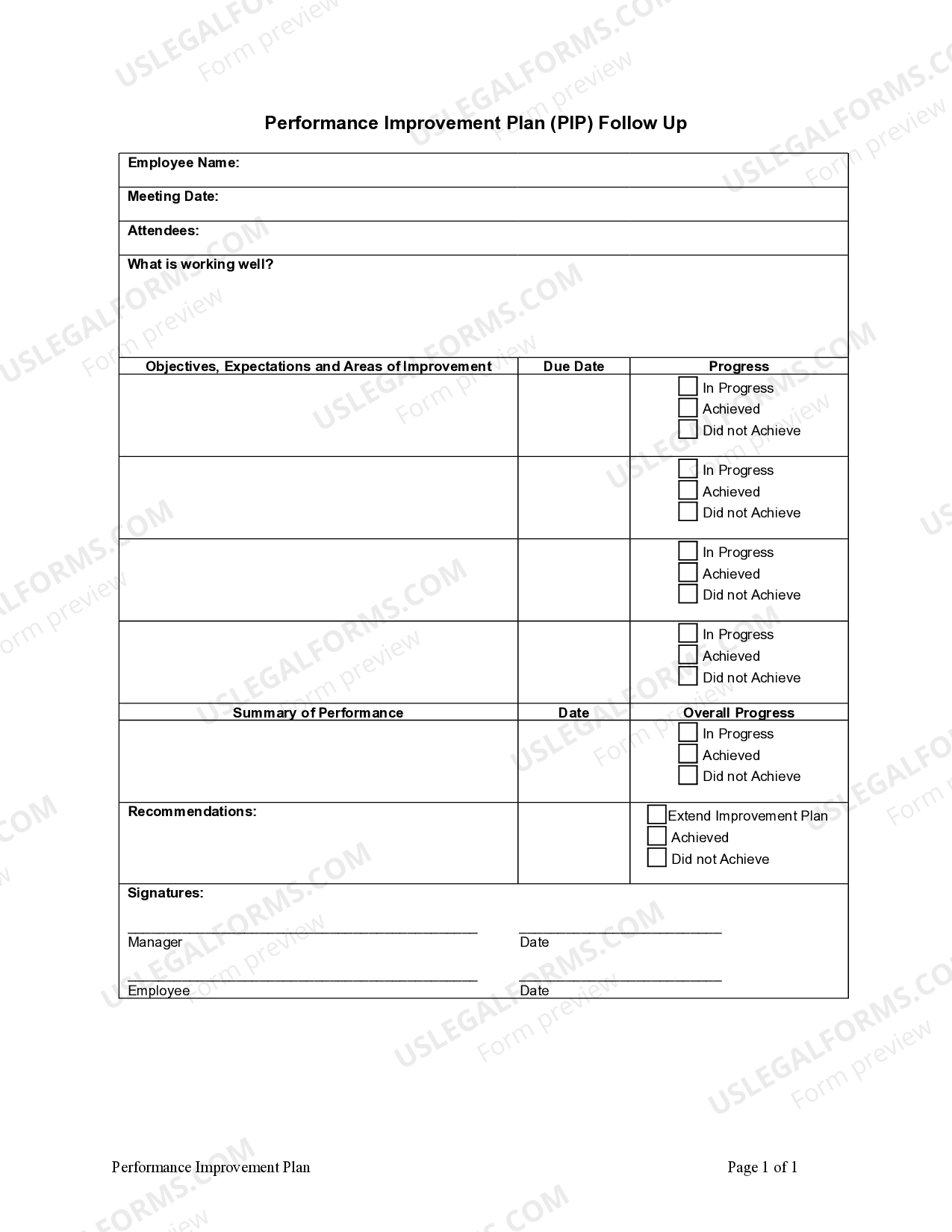 Michigan Performance Improvement Plan Follow Up - Improvement Plan | US ...