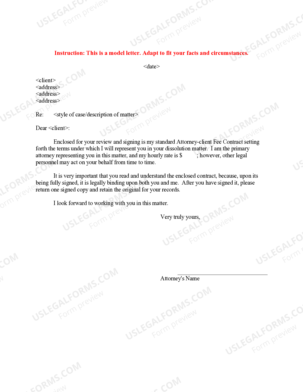 Attorney - Client Fee Contract Cover Letter - Cover Letter Attorney ...