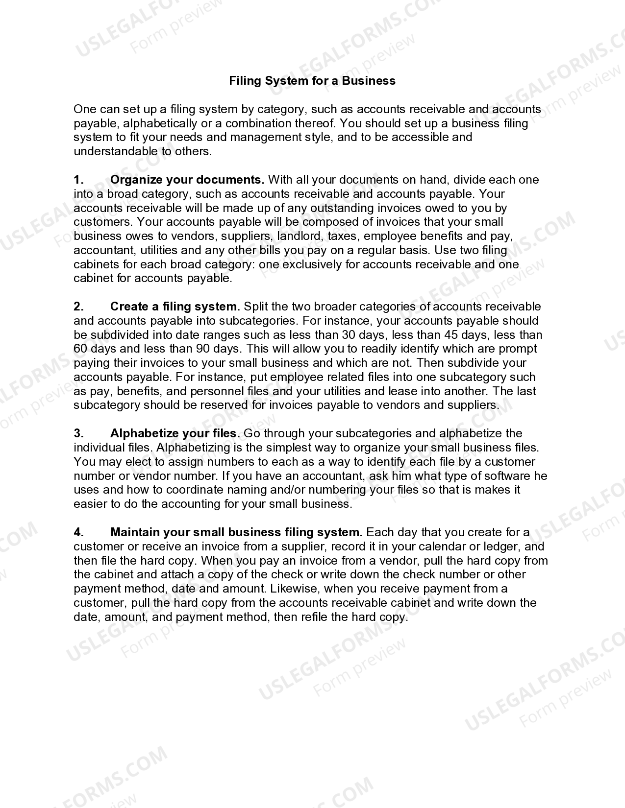 Montana Filing System for a Business - Accounts Payable Filing System ...