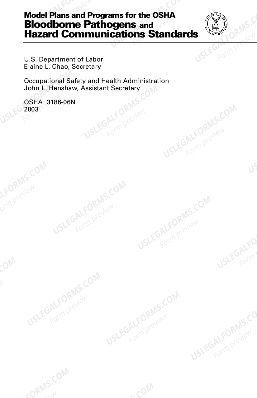 Indiana Model Plans and Programs for the OSHA Bloodborne Pathogens and ...