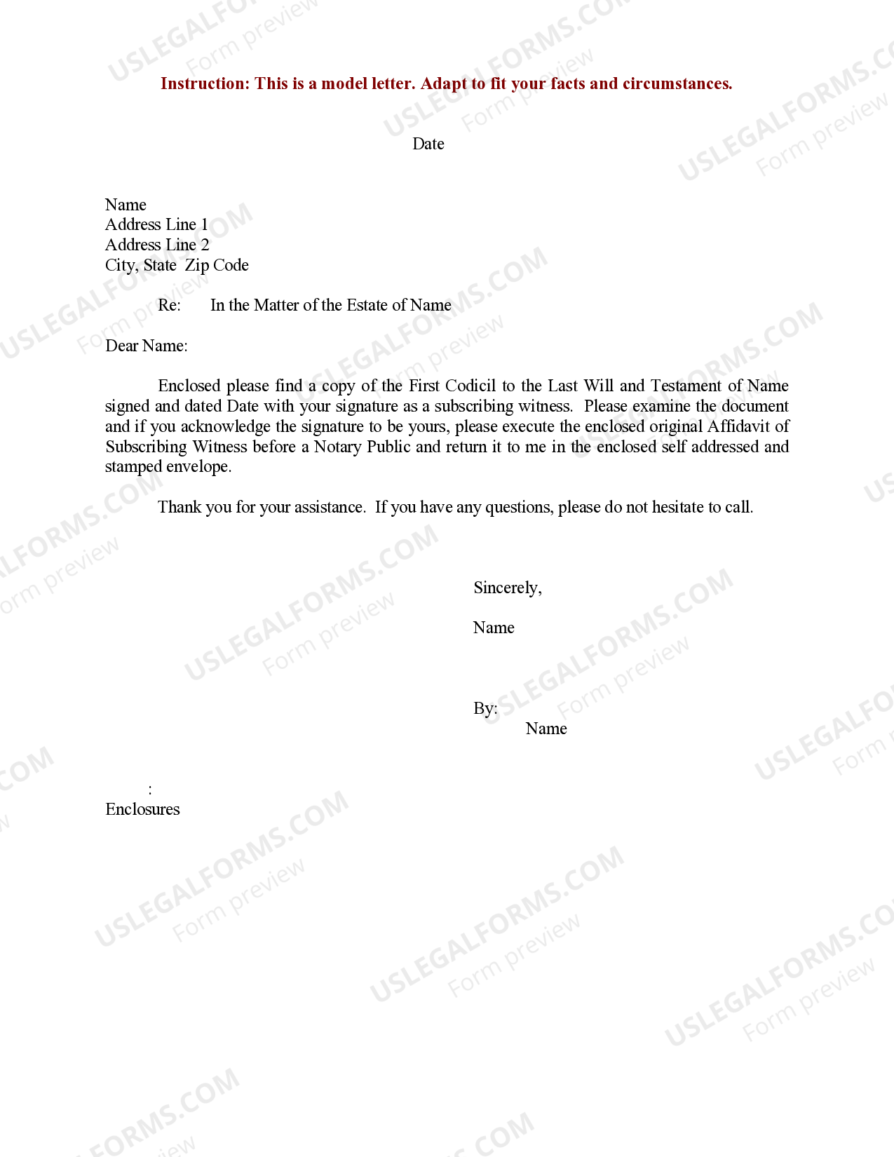 Sample Letter for Witness verification for estate - Letter Of Witness ...