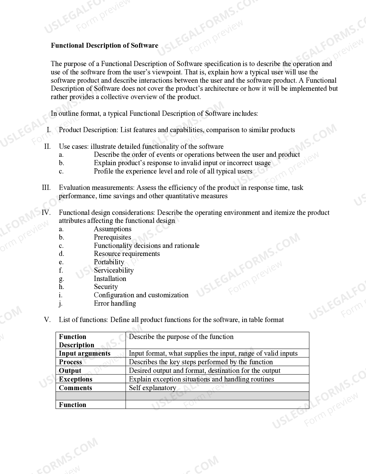 Functional Description Of Software | US Legal Forms