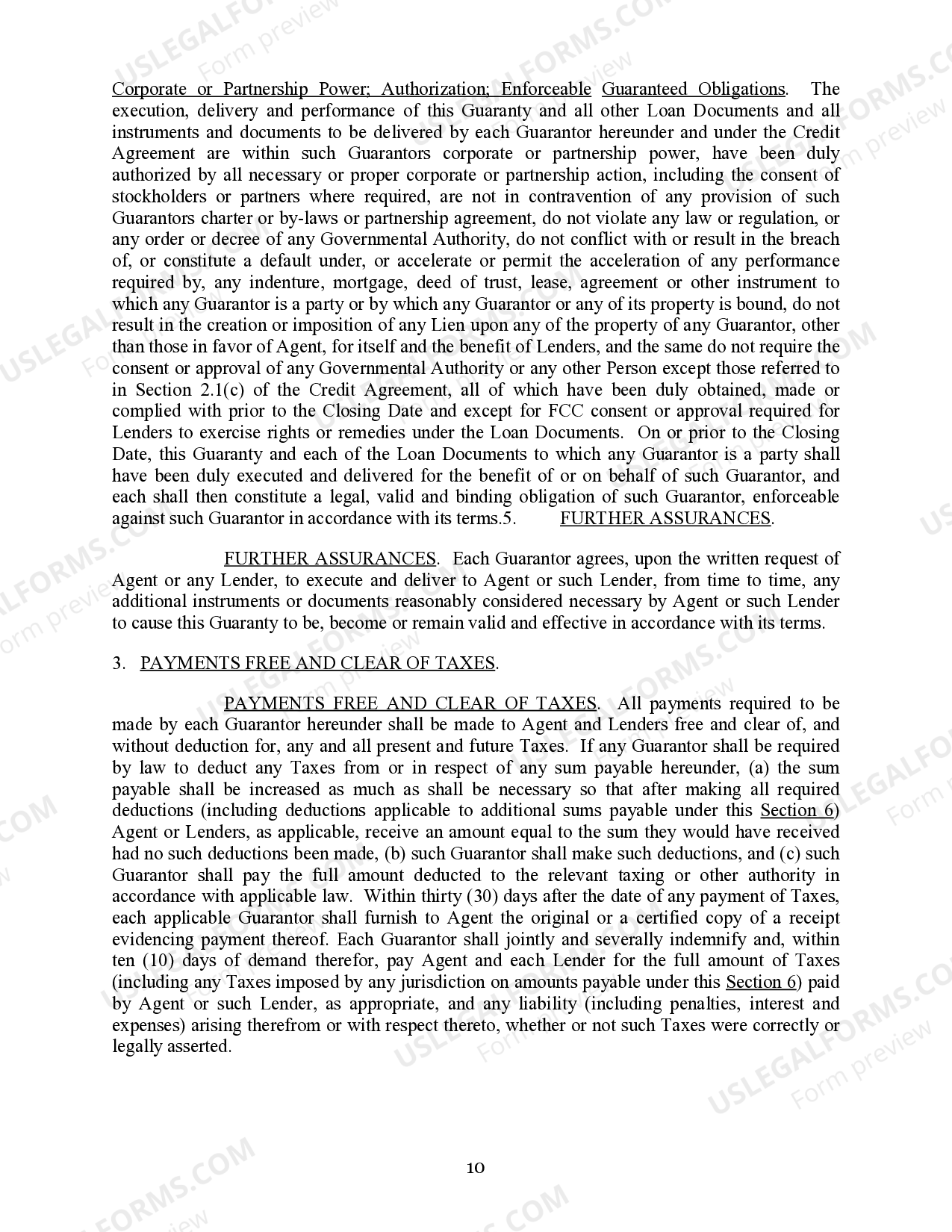 Mississippi Subsidiary Guaranty Agreement | US Legal Forms