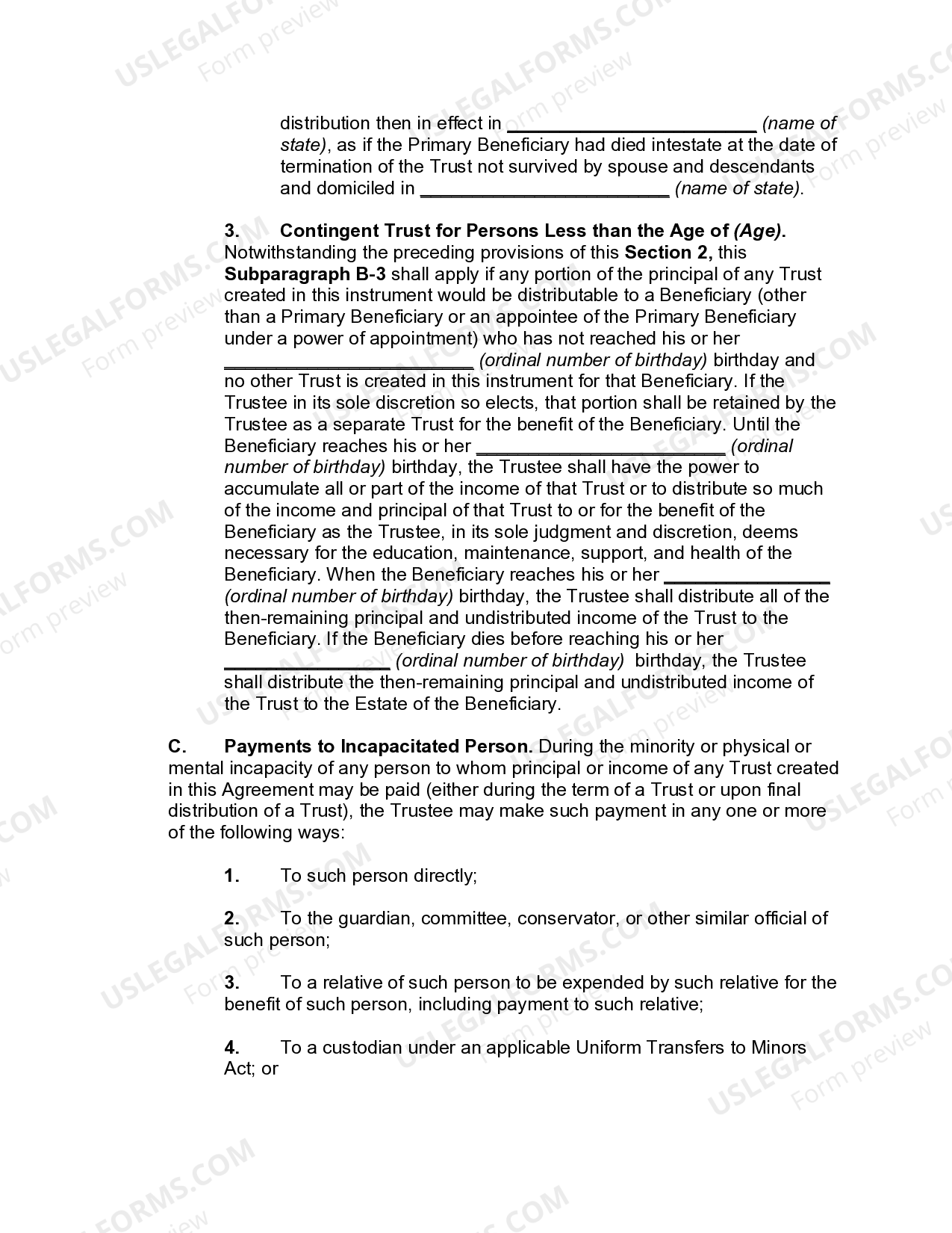 Irrevocable Trust Agreement for Minor which Qualifies for Annual Gift ...