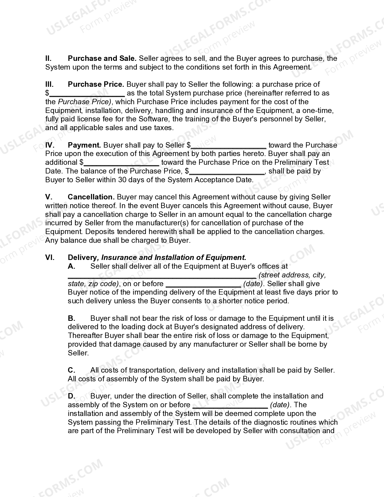 Hardware Purchase and Software License Agreement | US Legal Forms