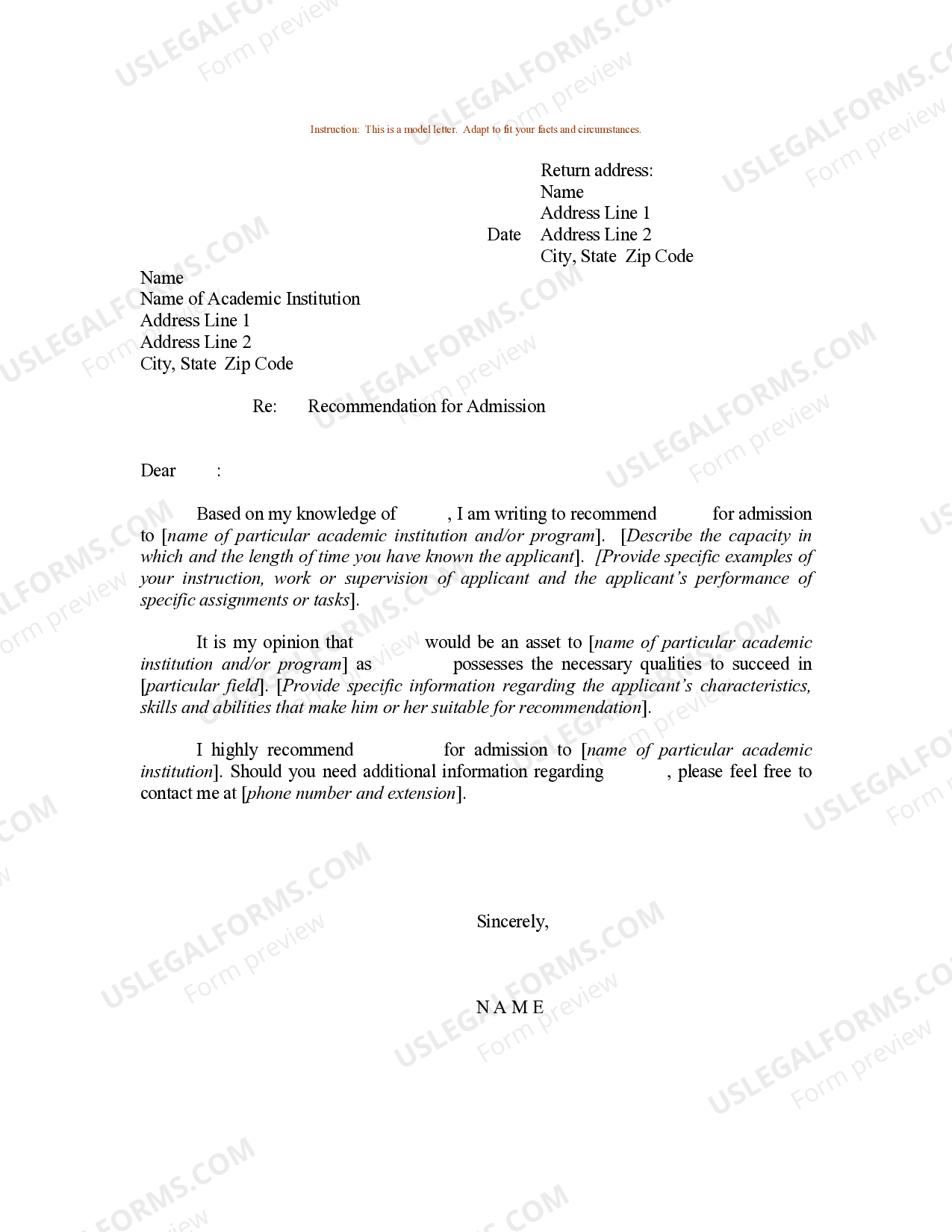 Alaska Recommendation Letter for Academic Admission - Recommendation ...