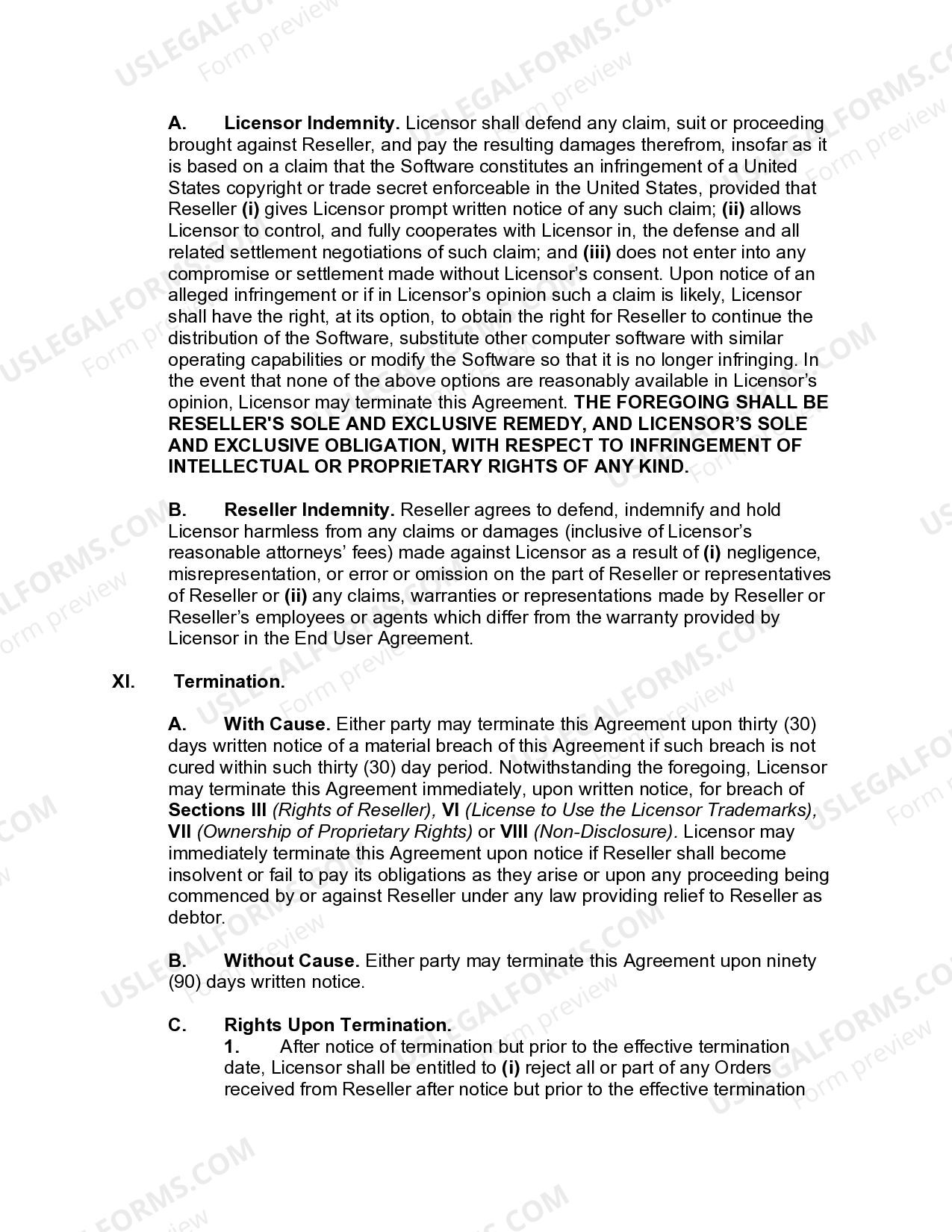 Software Reseller Agreement | US Legal Forms