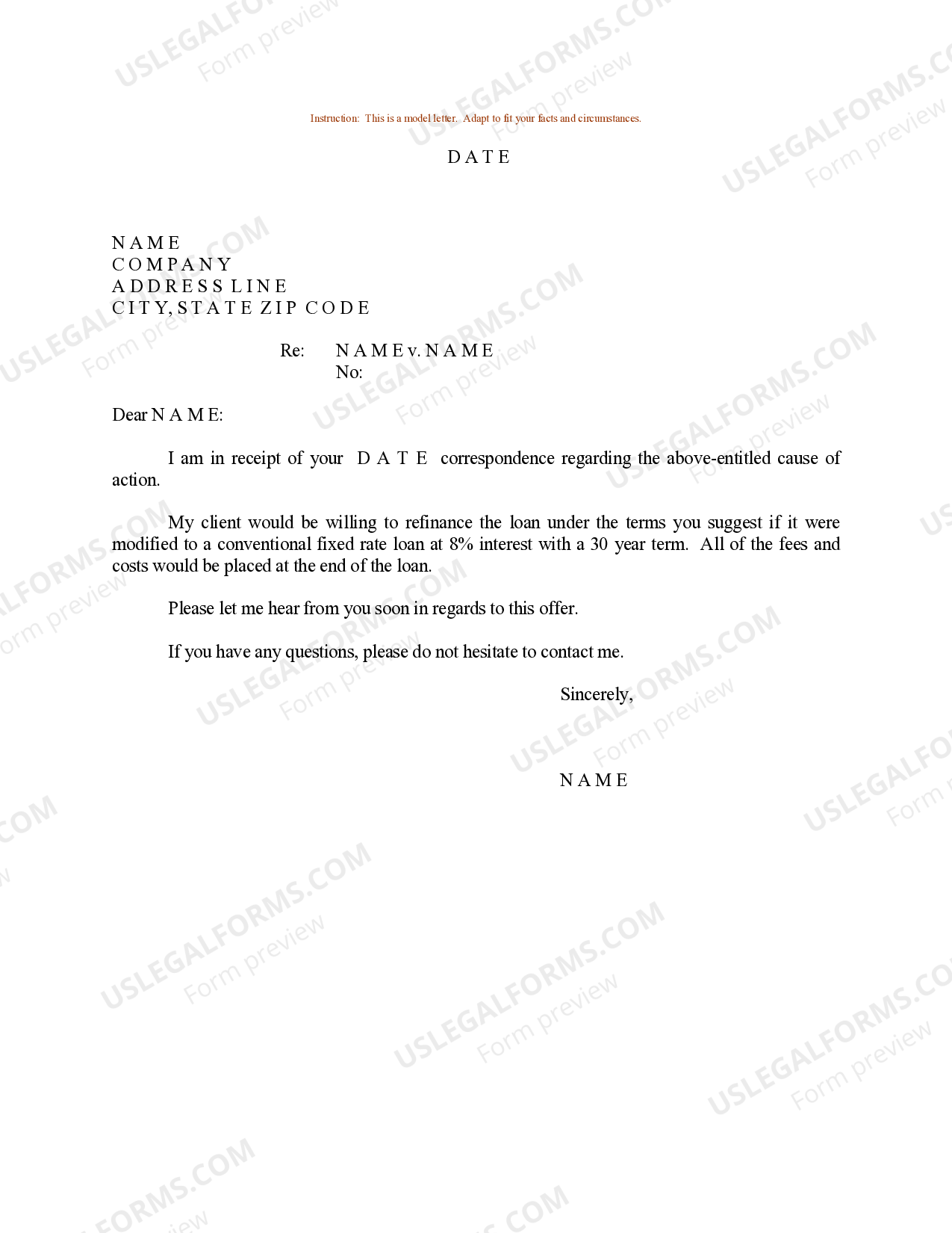 Virginia Sample Letter for Refinancing of Loan - Sampe Letter Of ...