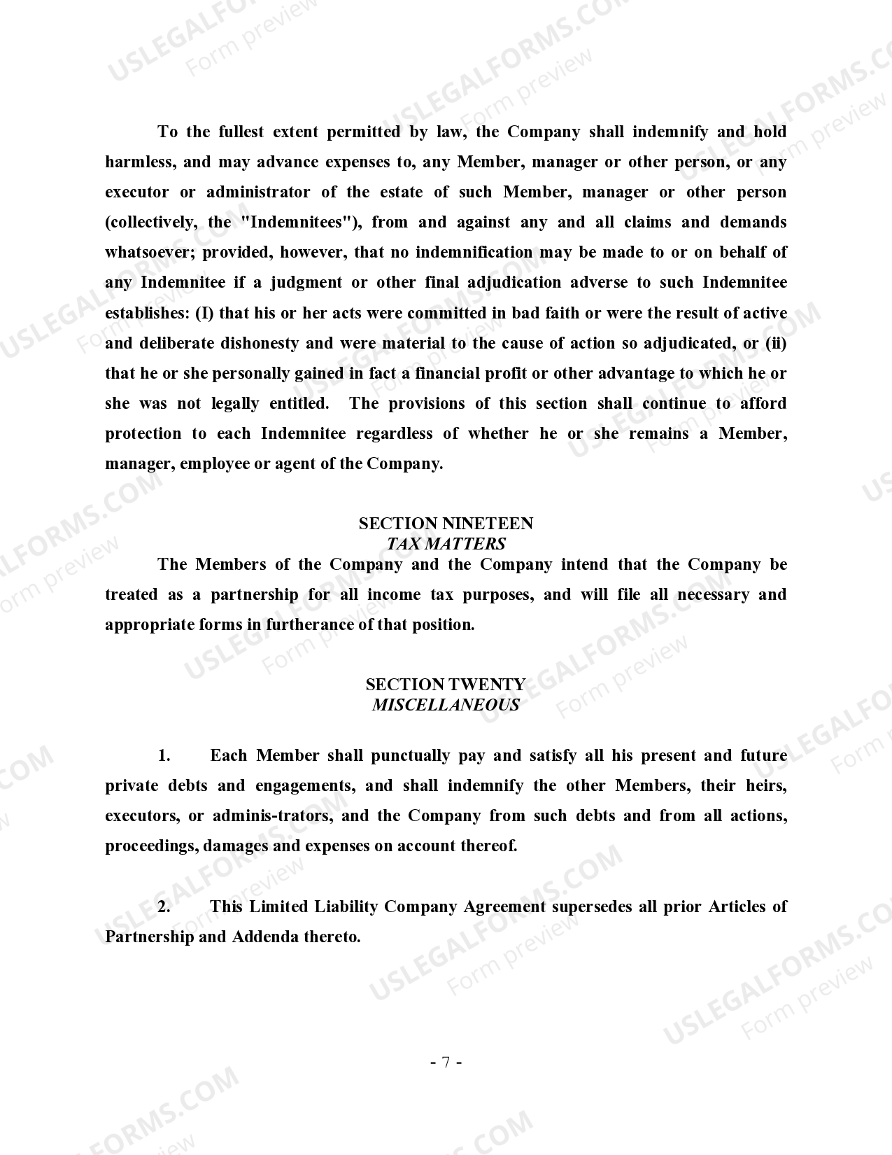 Pennsylvania LLC Operating Agreement for Real Estate - Limited ...