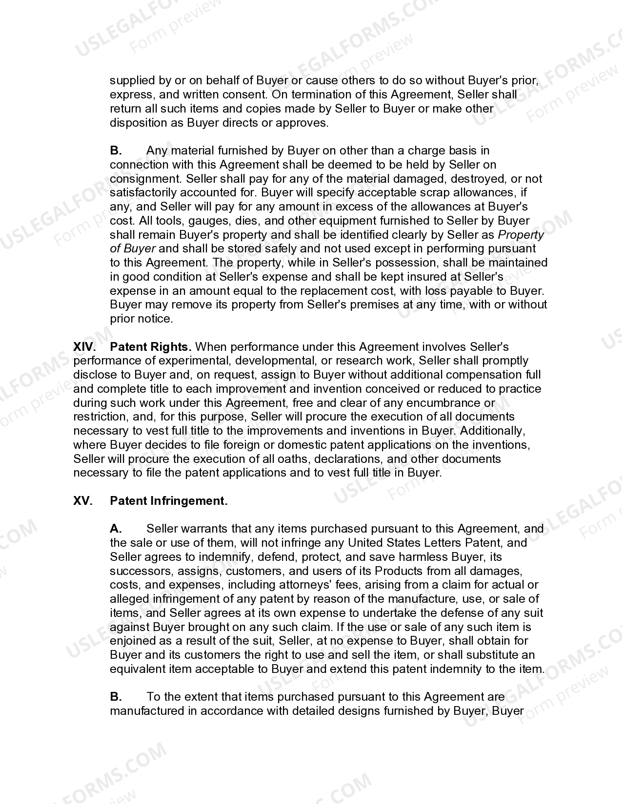 Agreement for Long-Term Purchases of Goods | US Legal Forms