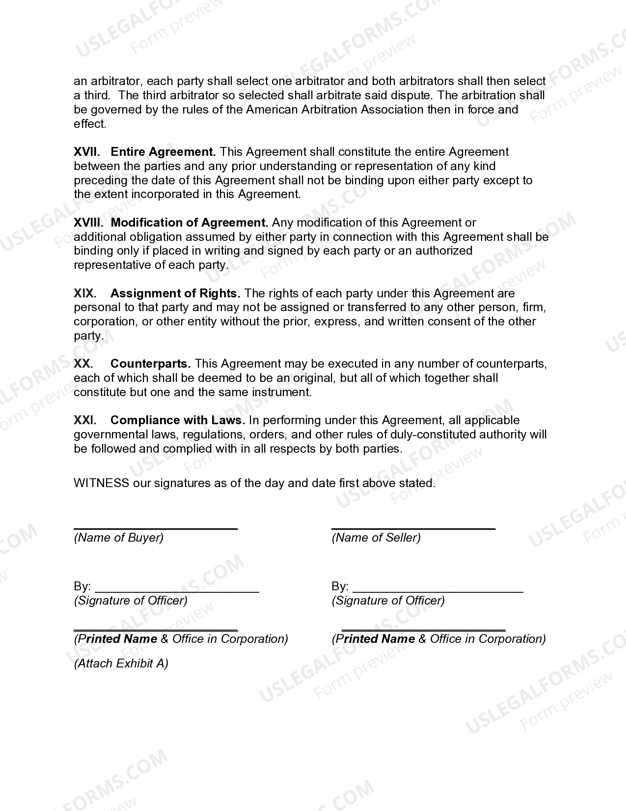 Agreement for Sale of Goods with Adjustment in Purchase Price Pursuant ...