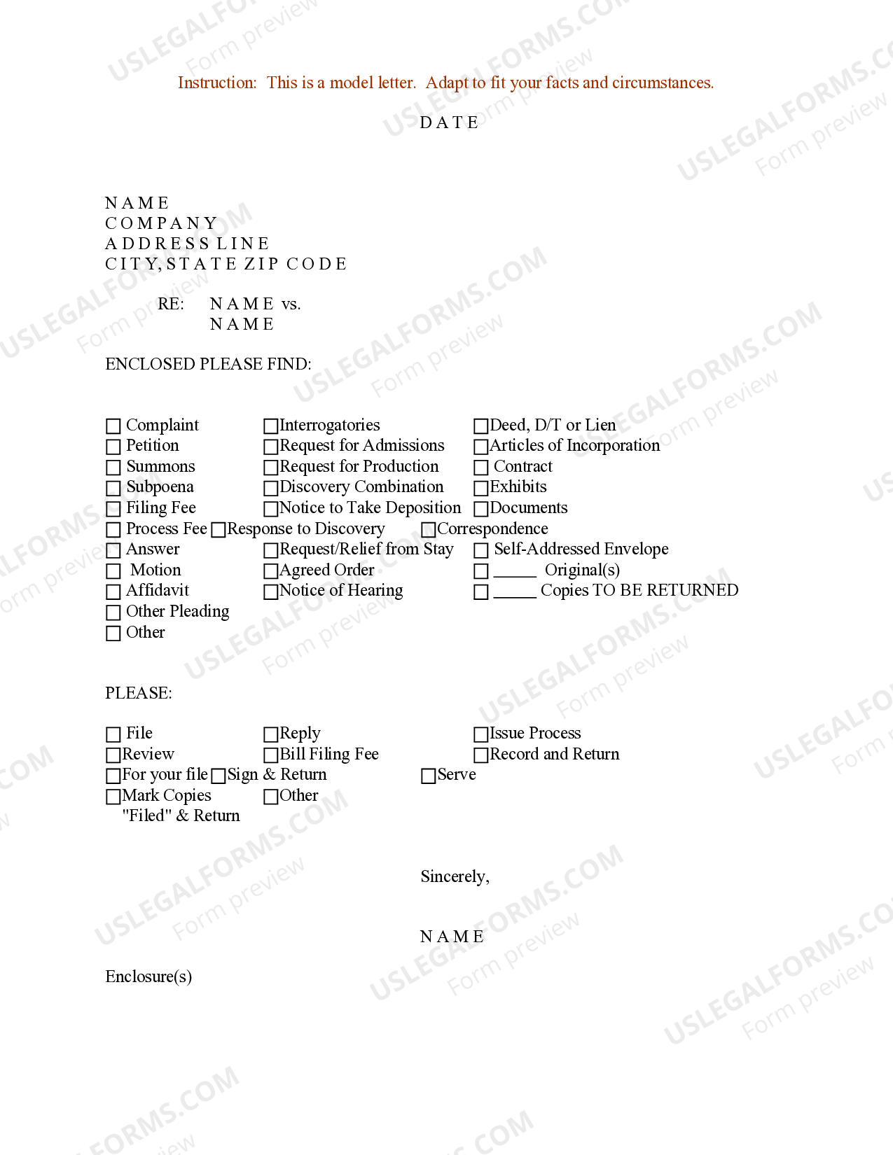 Sample Letter for Checklist for Documents to be Enclosed - Sample ...