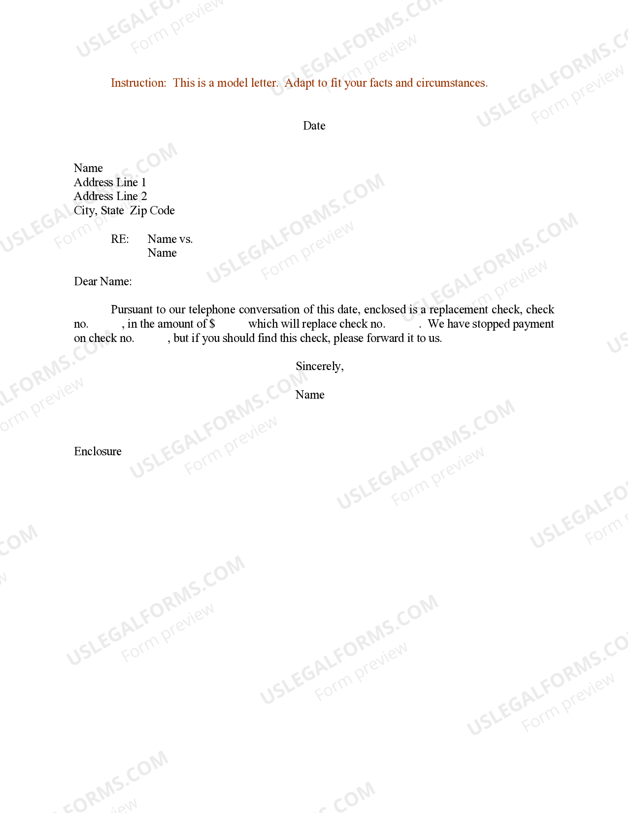 Sample Letter for Replacement Check - Sample Letter To Reissue New ...