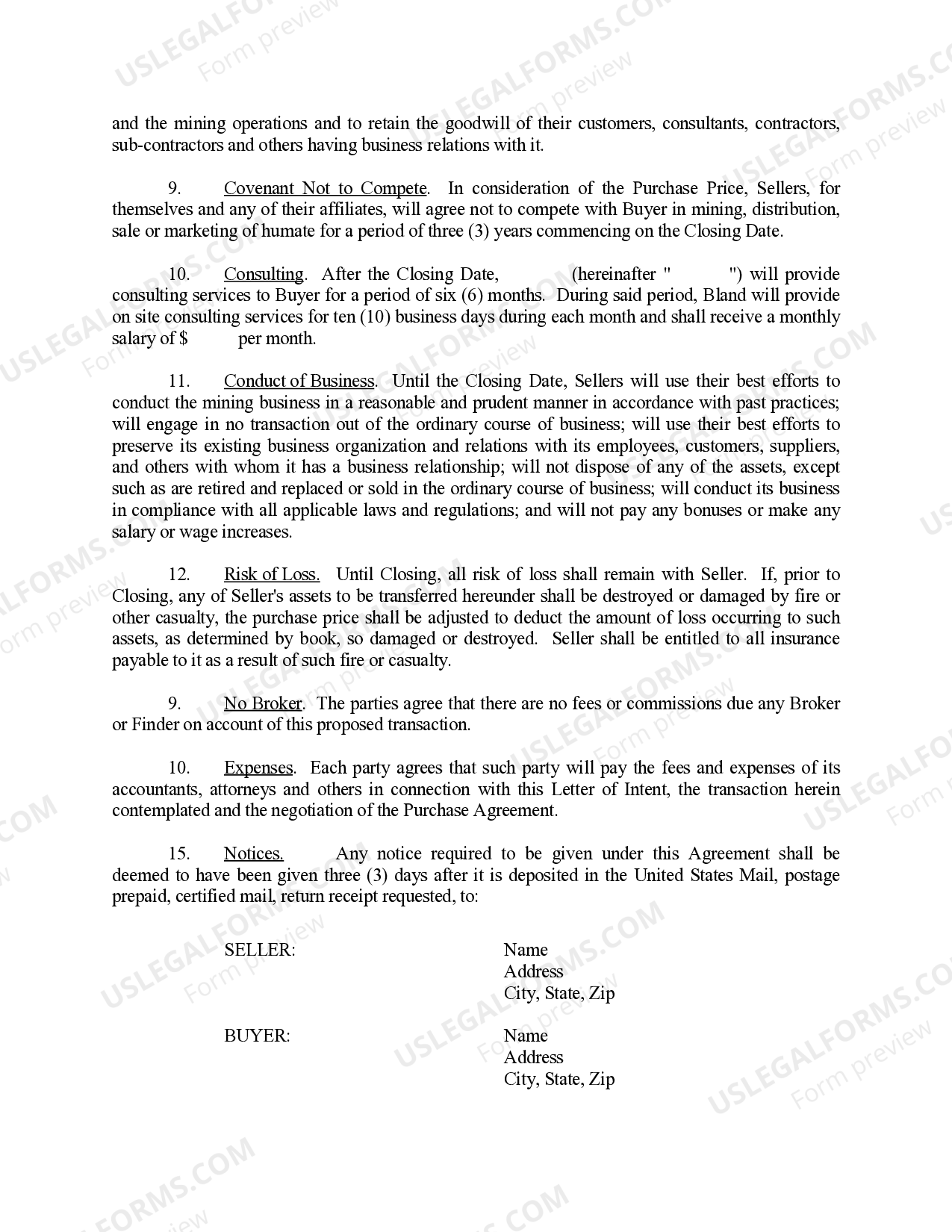 Sample Letter for Proposal to Purchase the Assets of Mining Business ...