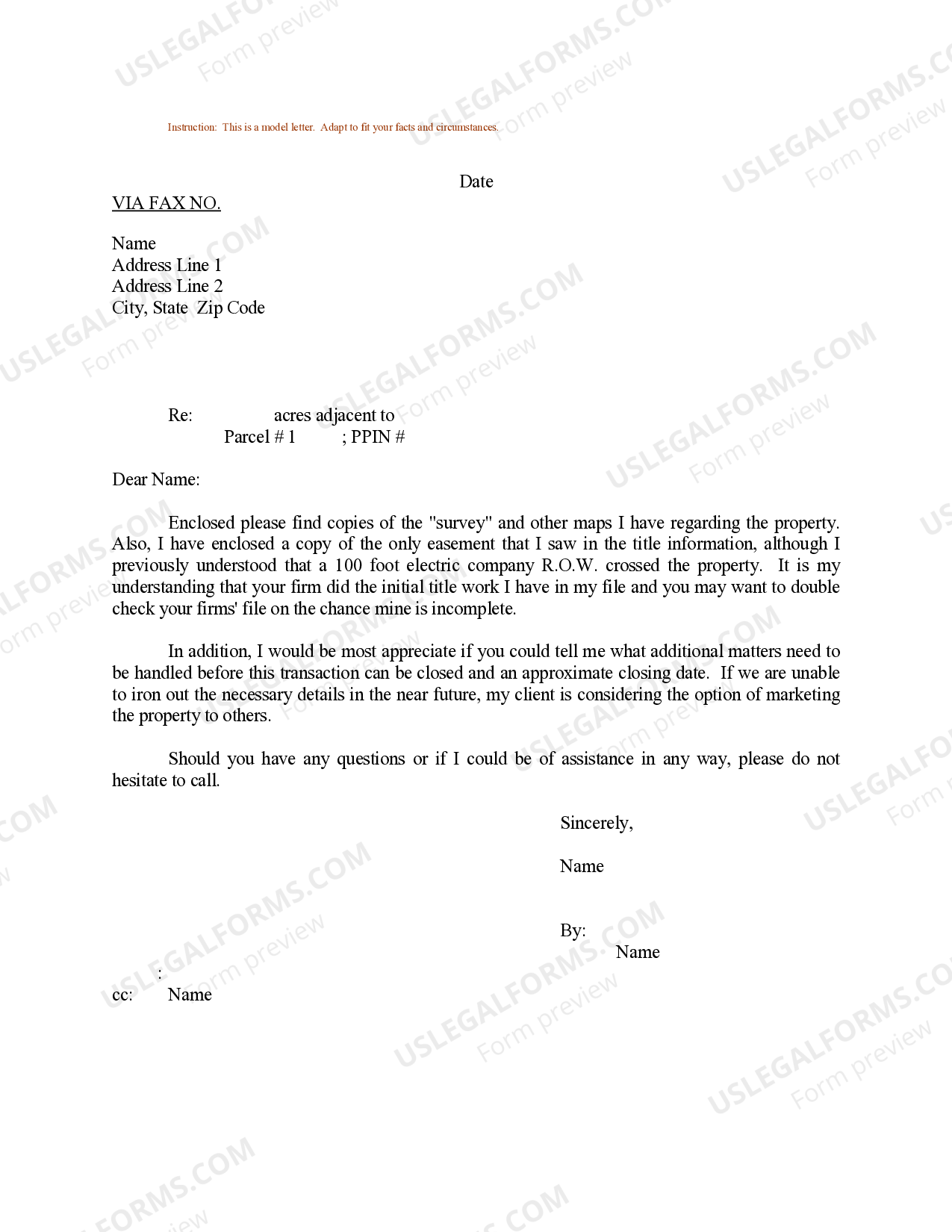 Sample Letter regarding Survey Maps - Sample Request Letter For Land ...