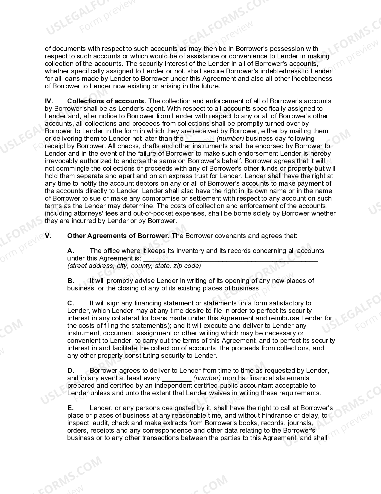 Accounts Receivable Security Agreement | US Legal Forms