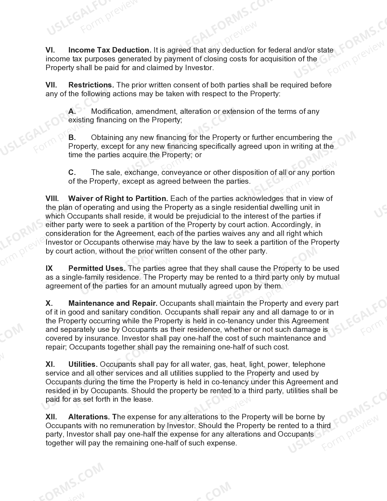 Shared Equity Financing Agreement in Connection with Joint Ownership ...