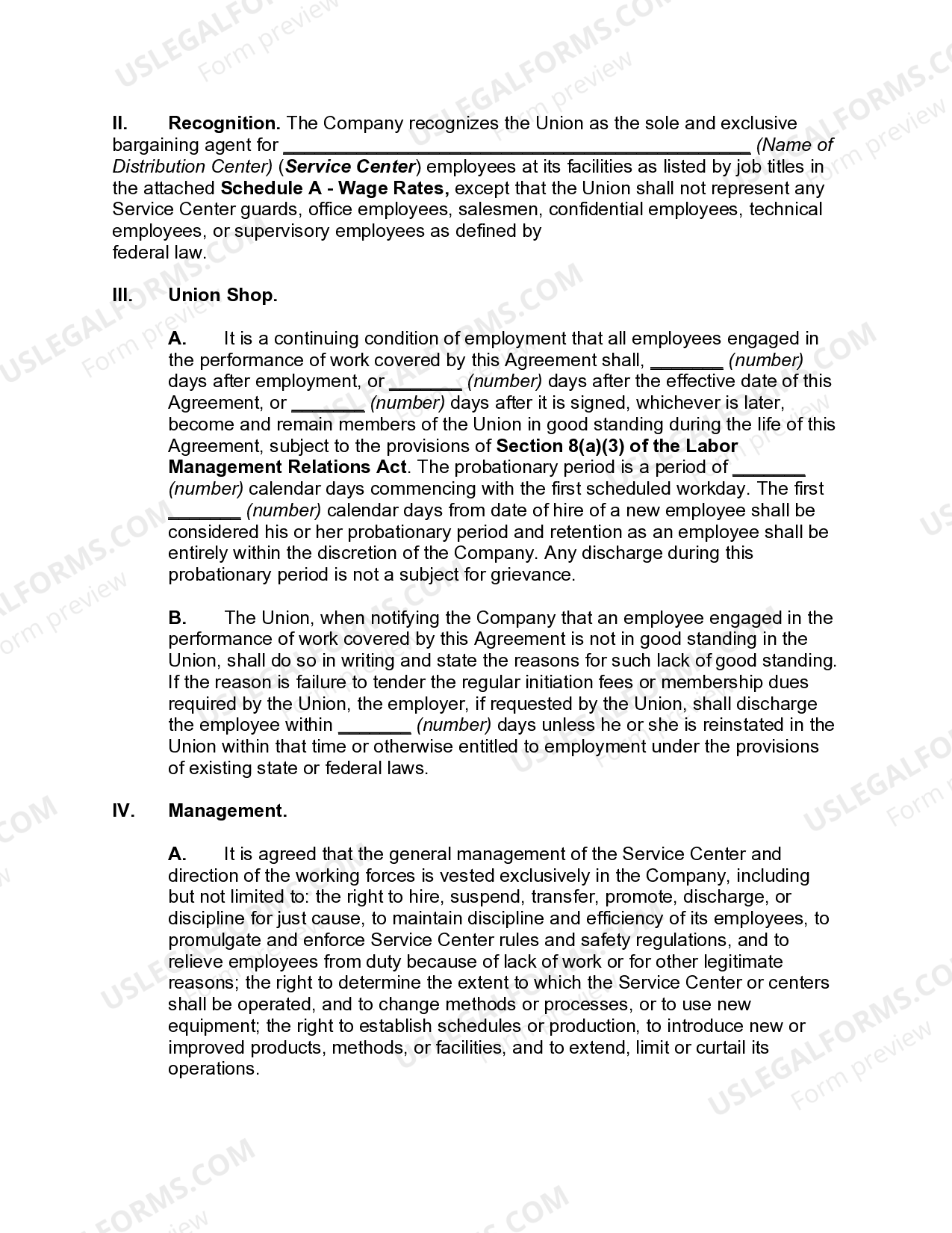 Collective Bargaining Agreement between Owner of Distribution Center ...
