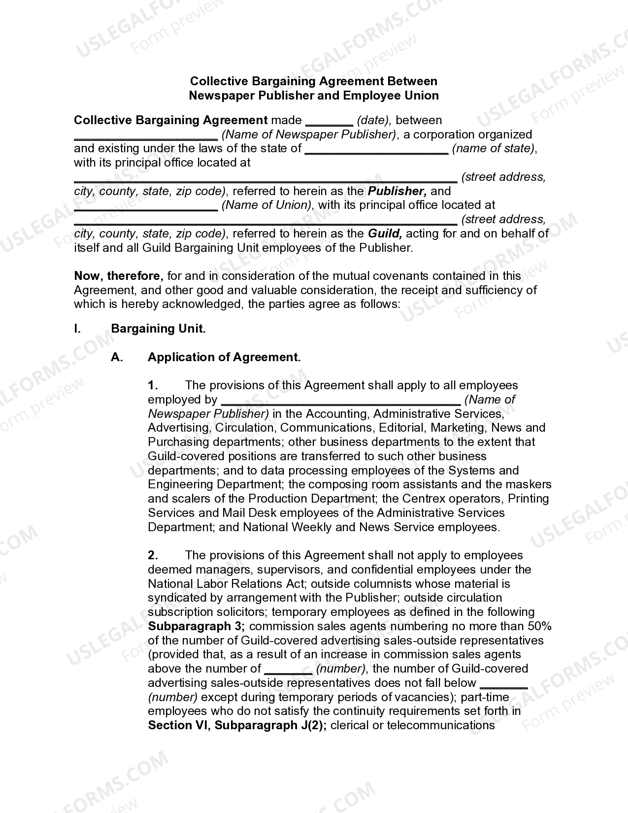 Collective Bargaining Agreement Between Newspaper Publisher and ...
