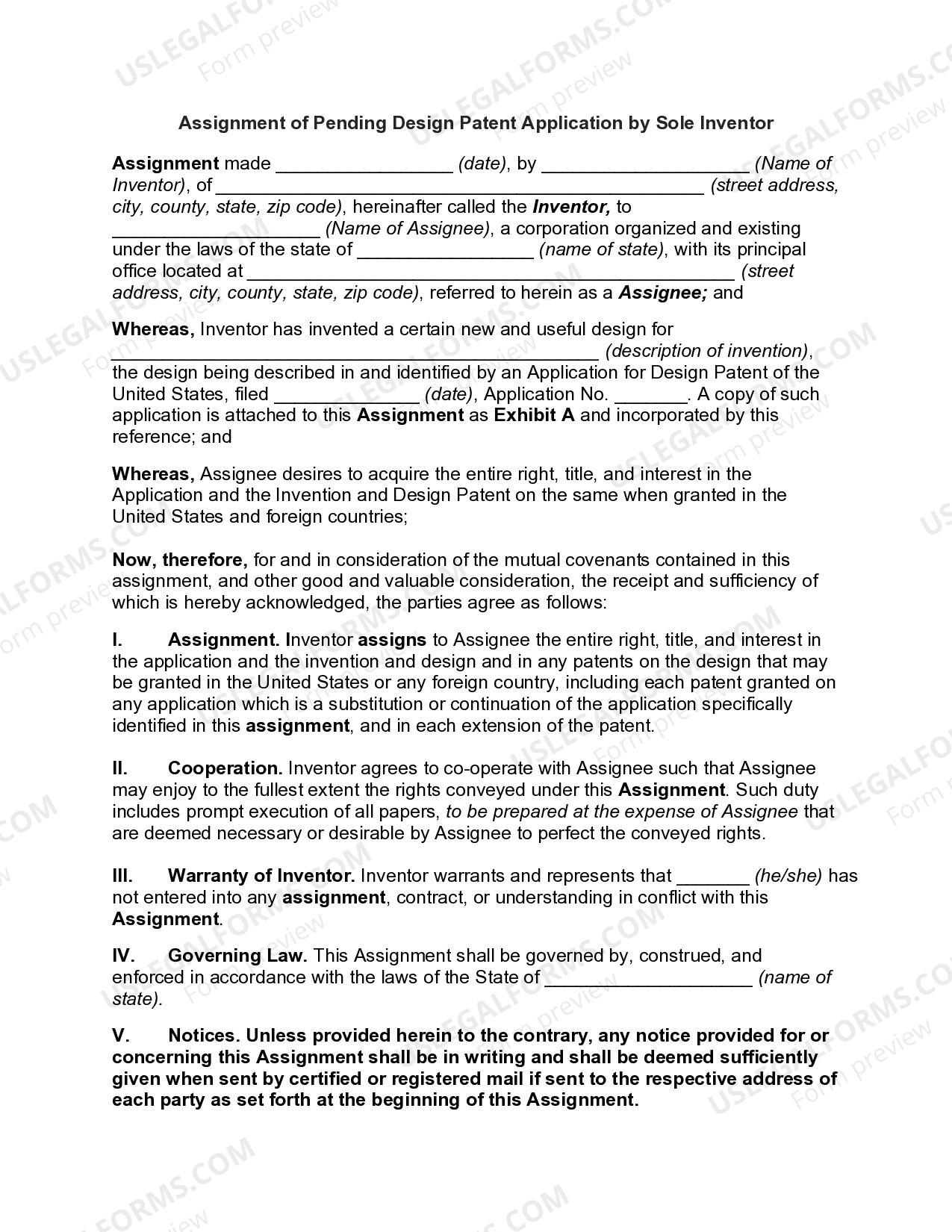 Design Patent Application Example