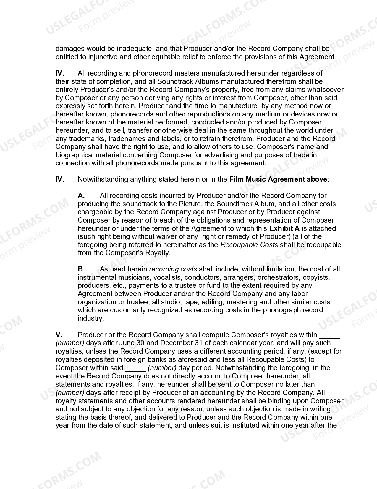 District of Columbia Film Music Agreement with Composer - Film ...