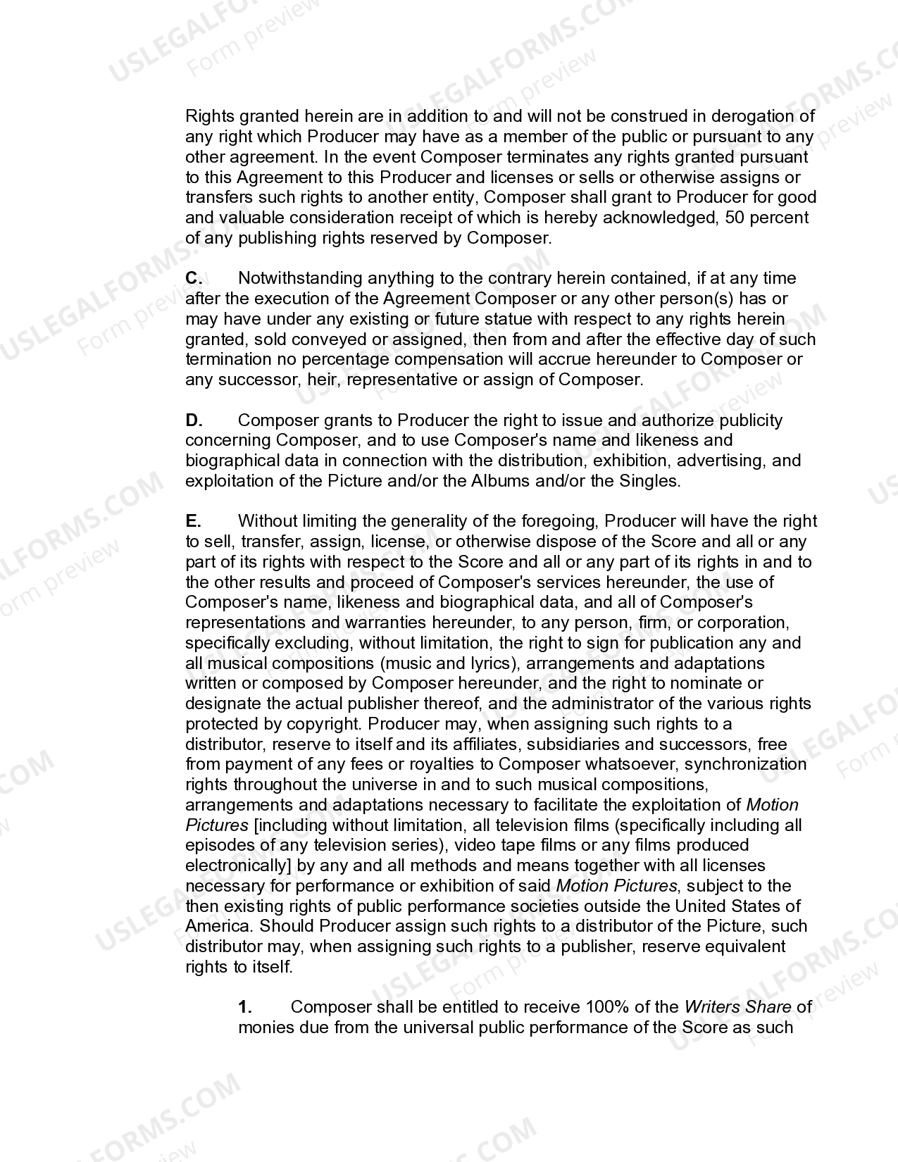 Arkansas Film Music Agreement with Composer - Film Agreement Contract ...