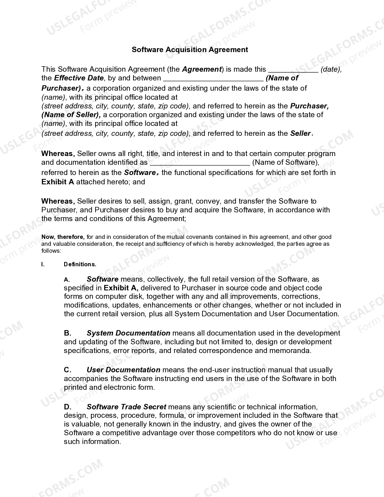 Software Purchase Agreement Template