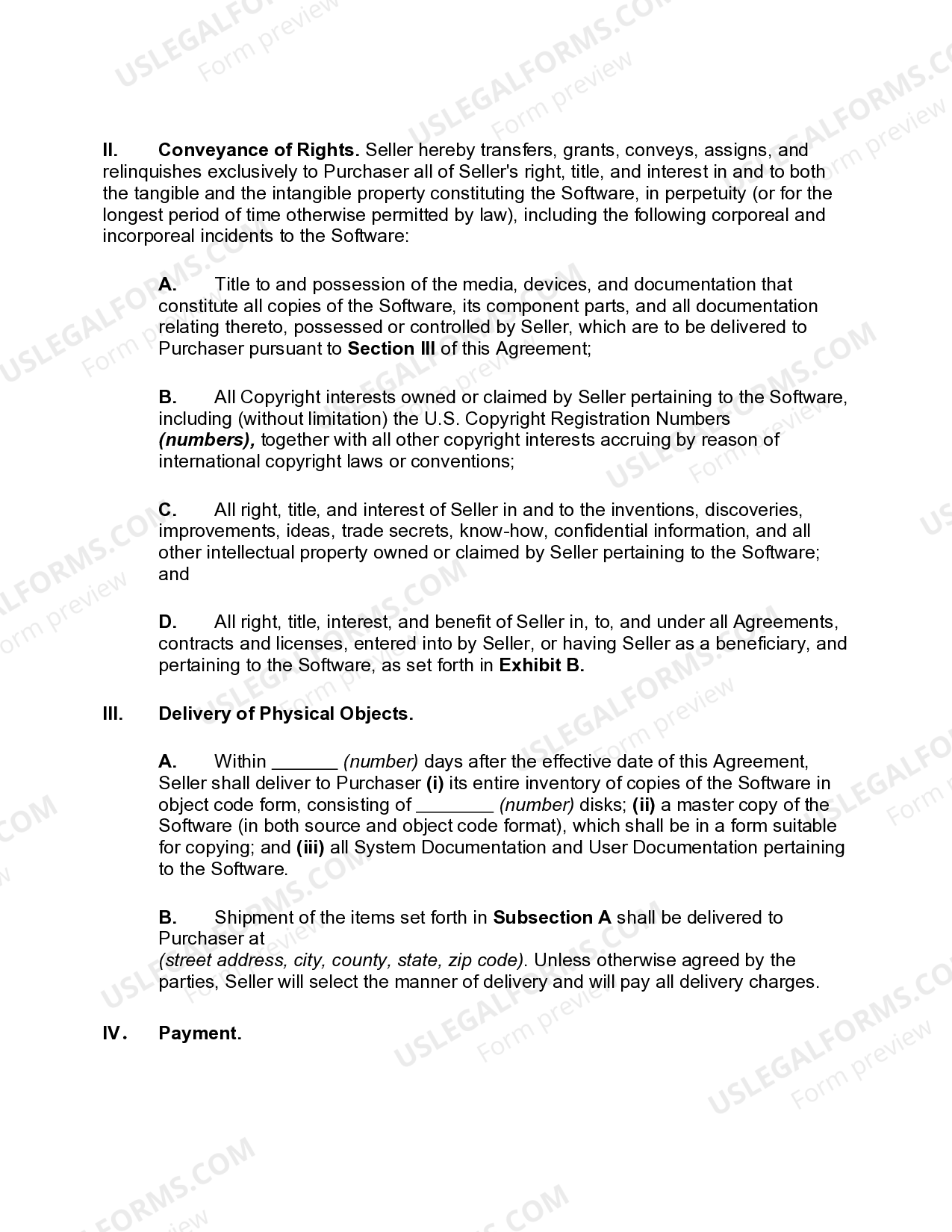 Software Acquisition Agreement | US Legal Forms