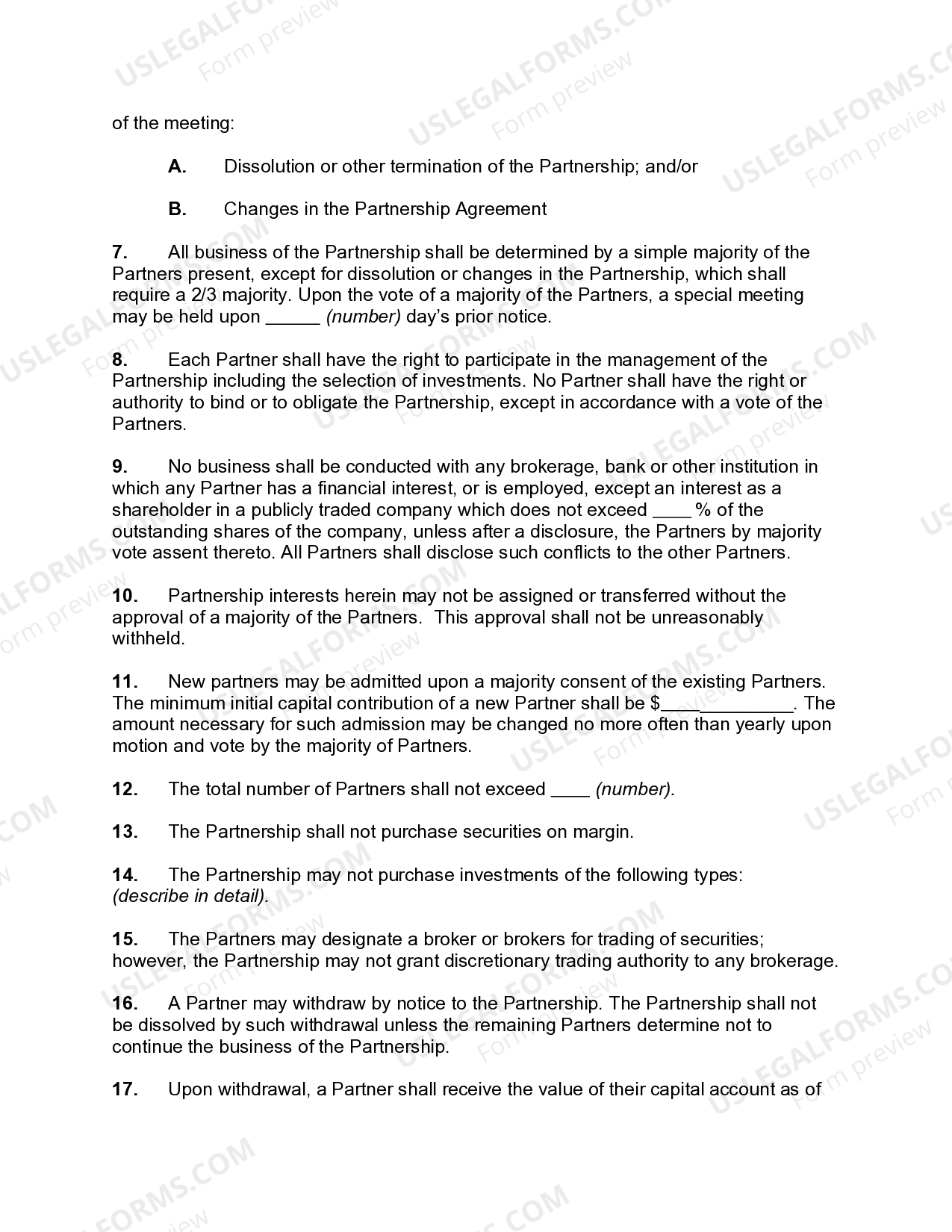 North Dakota Investment Club Partnership Agreement - Investment Club ...