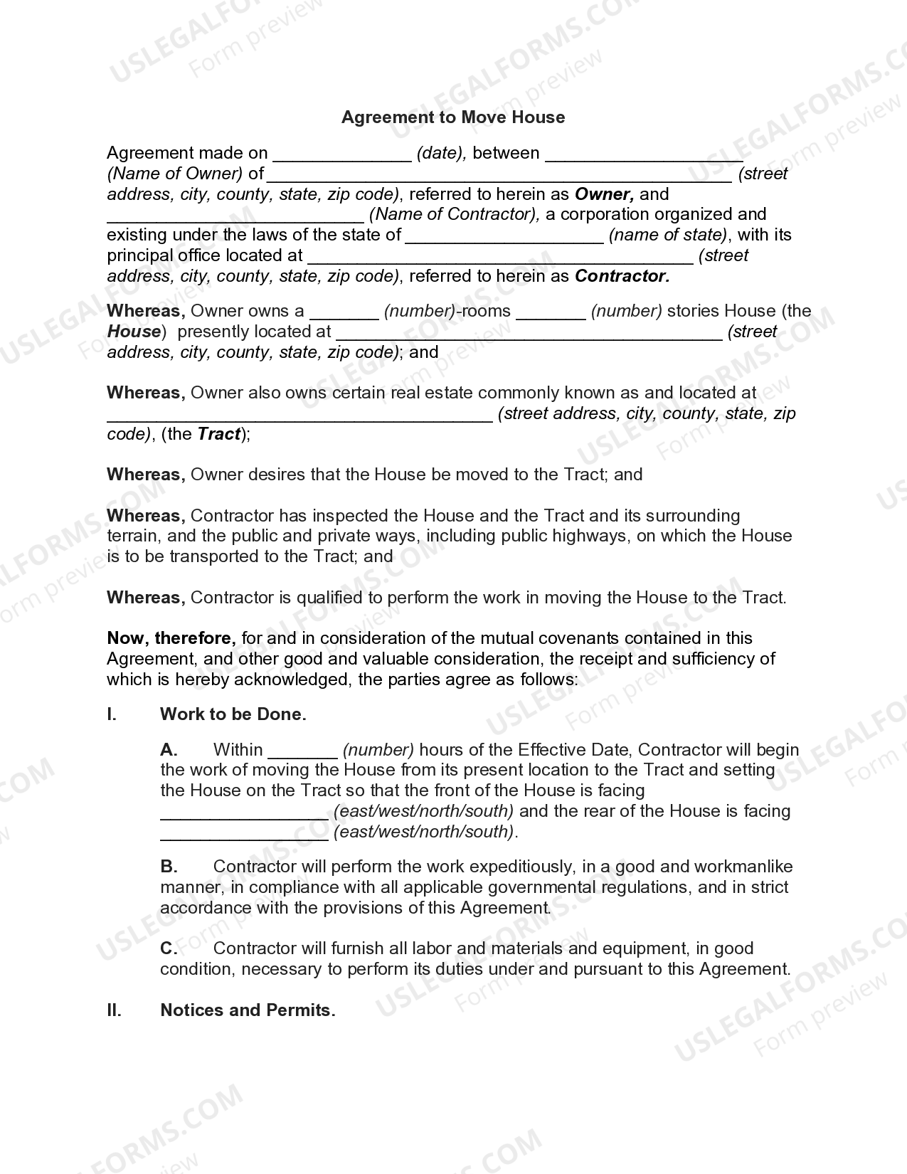 Alaska Agreement to Move House | US Legal Forms