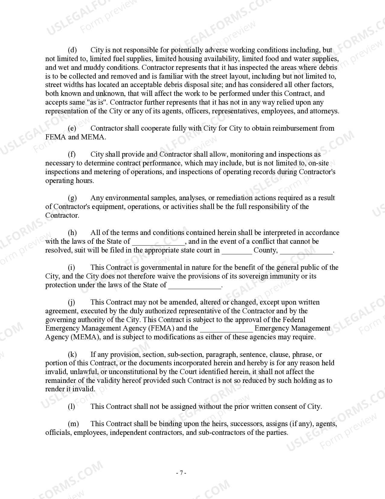 Florida Contract for Hurricane Debris Removal - Contract Hurricane ...