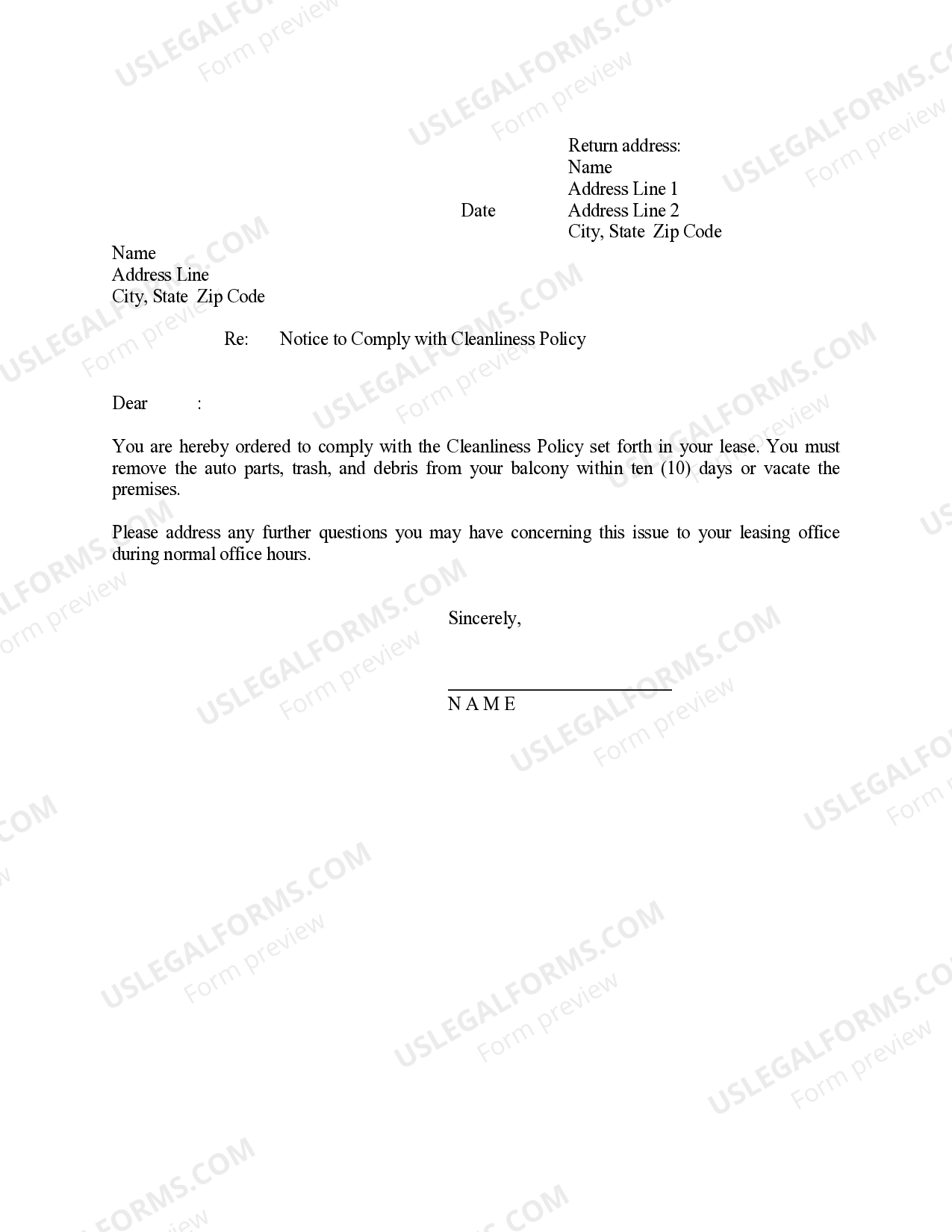 Compliance Letter For Construction | US Legal Forms