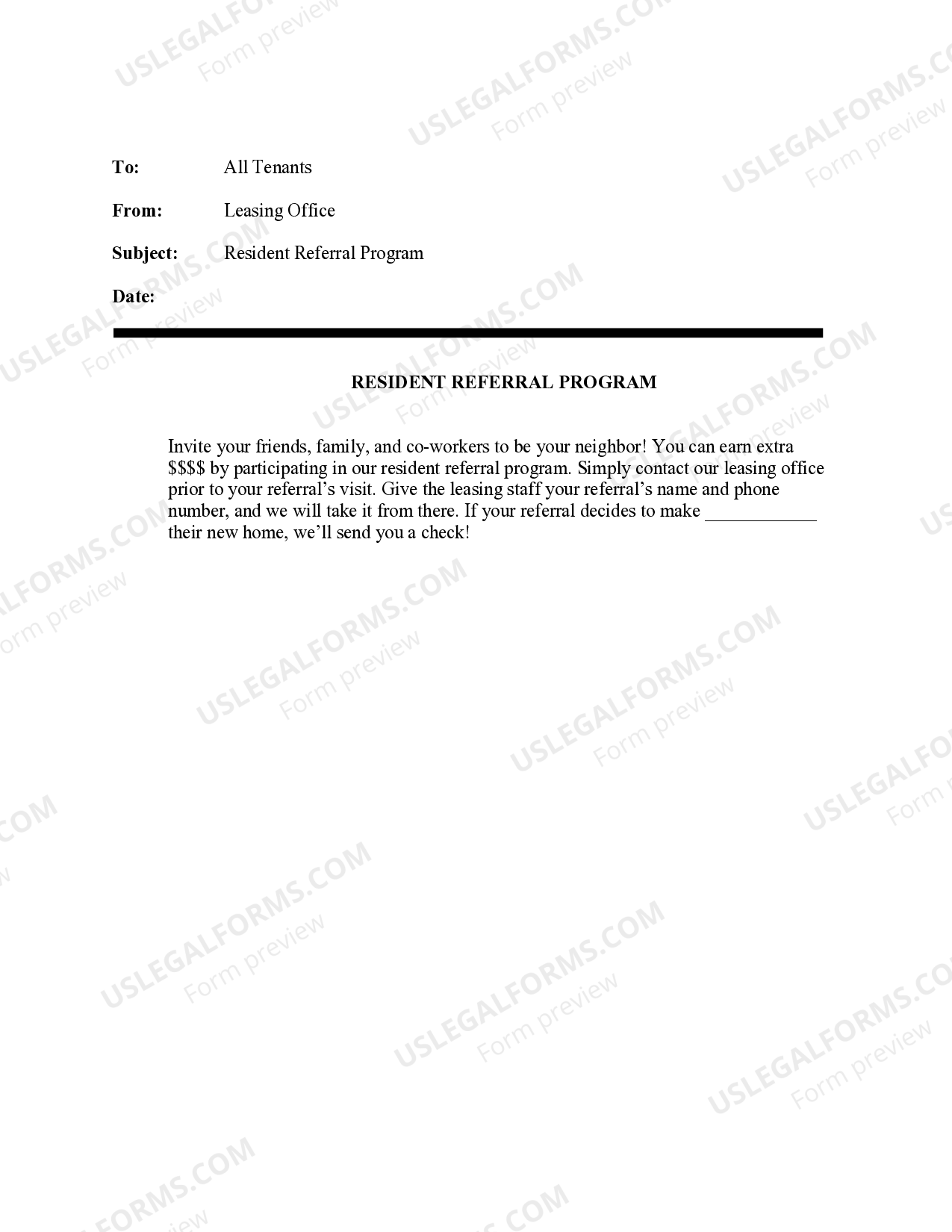 Letter - Letter Notice Referral | US Legal Forms