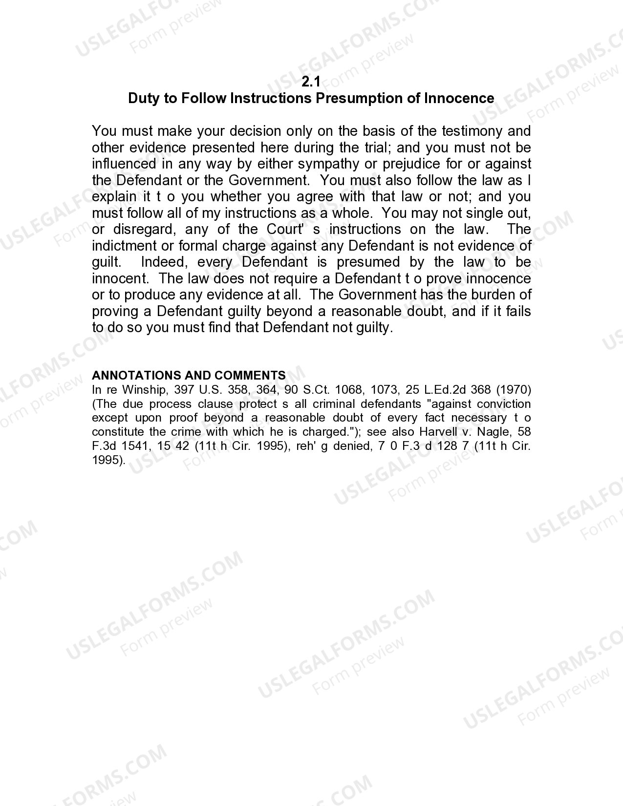 Jury Instruction - Duty to Follow Instructions, etc. | US Legal Forms