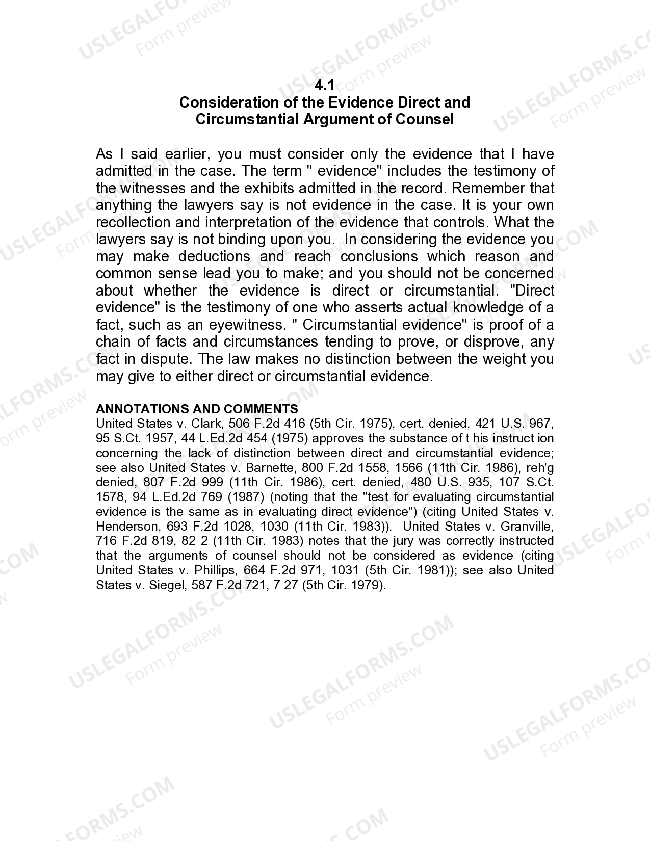 Jury Instruction - Evidence - Direct and Circumstantial Argument of ...