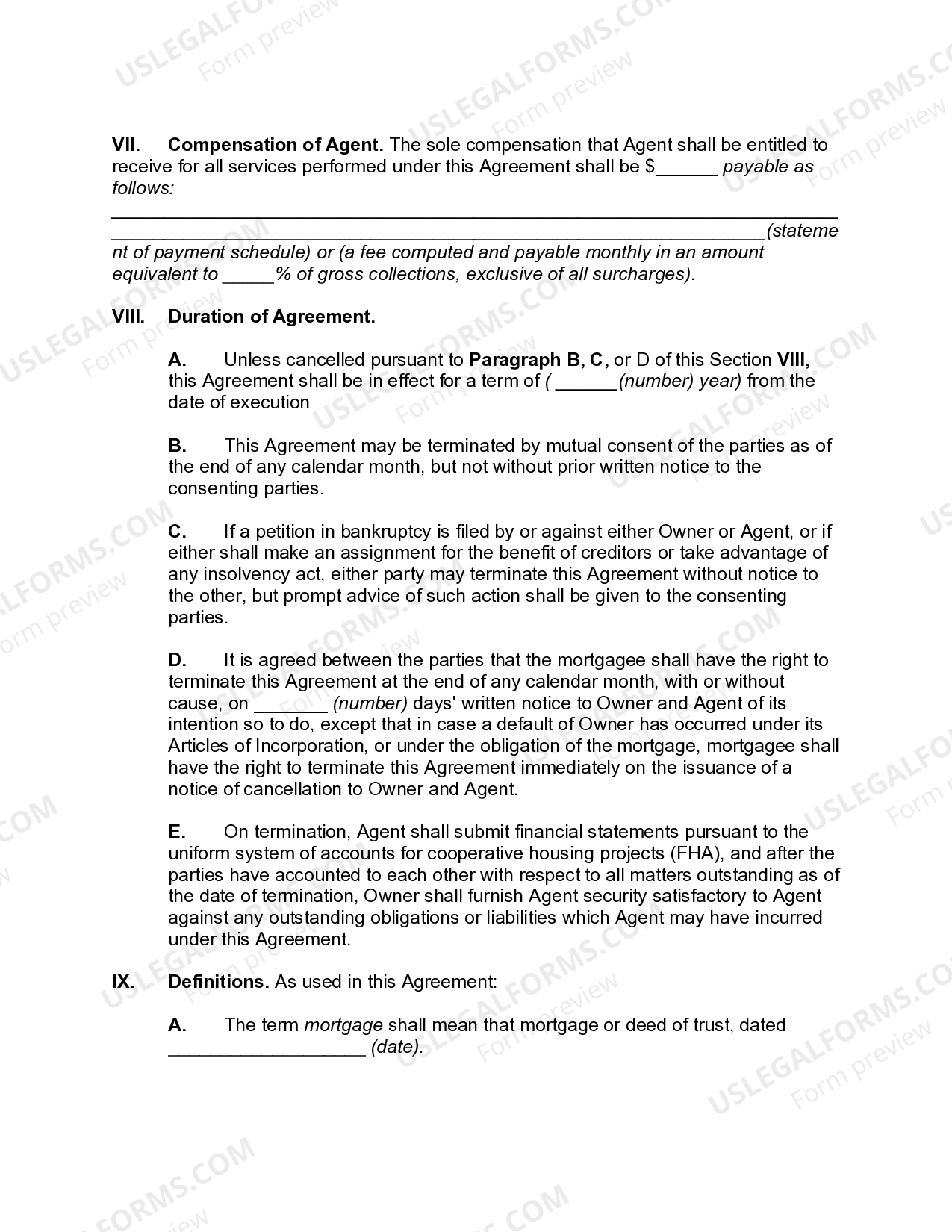 South Dakota Management Agreement Between Co - Management Corporate ...
