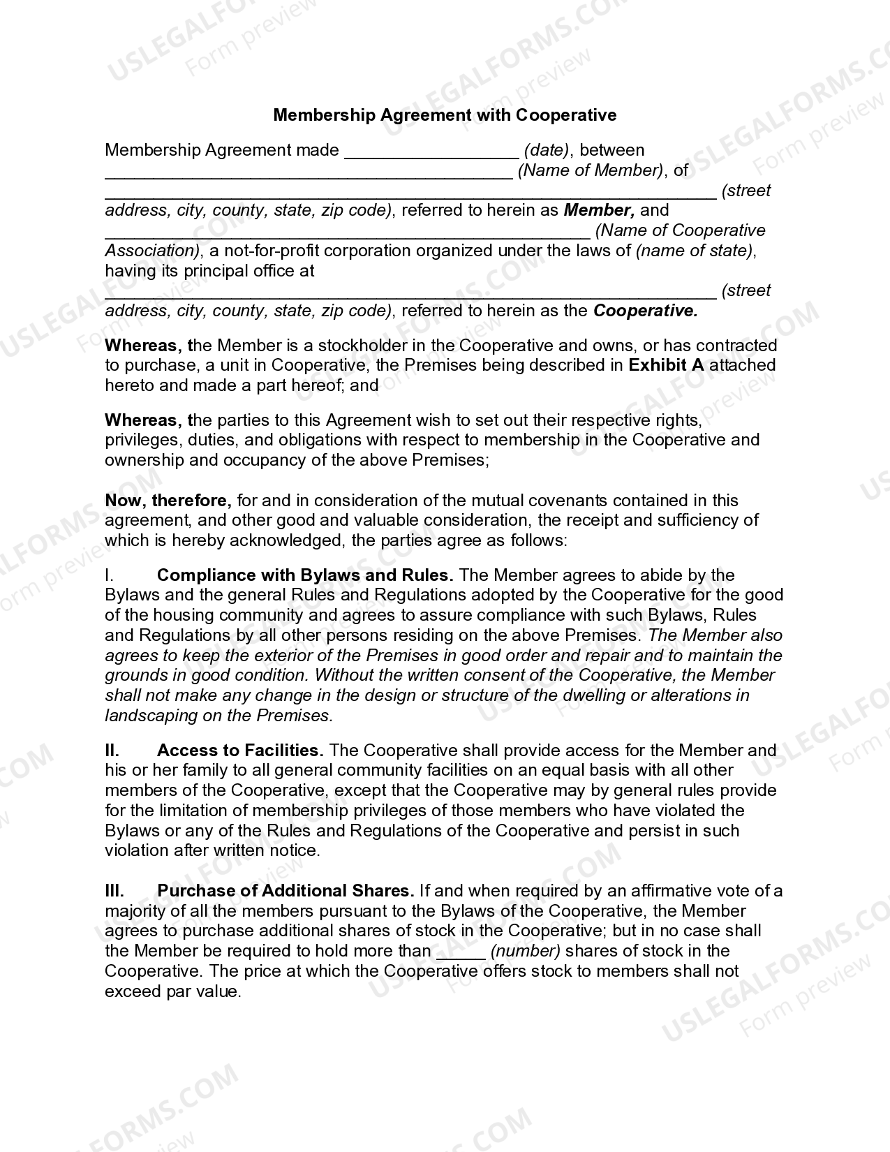 Mississippi Membership Agreement with Cooperative - Membership ...