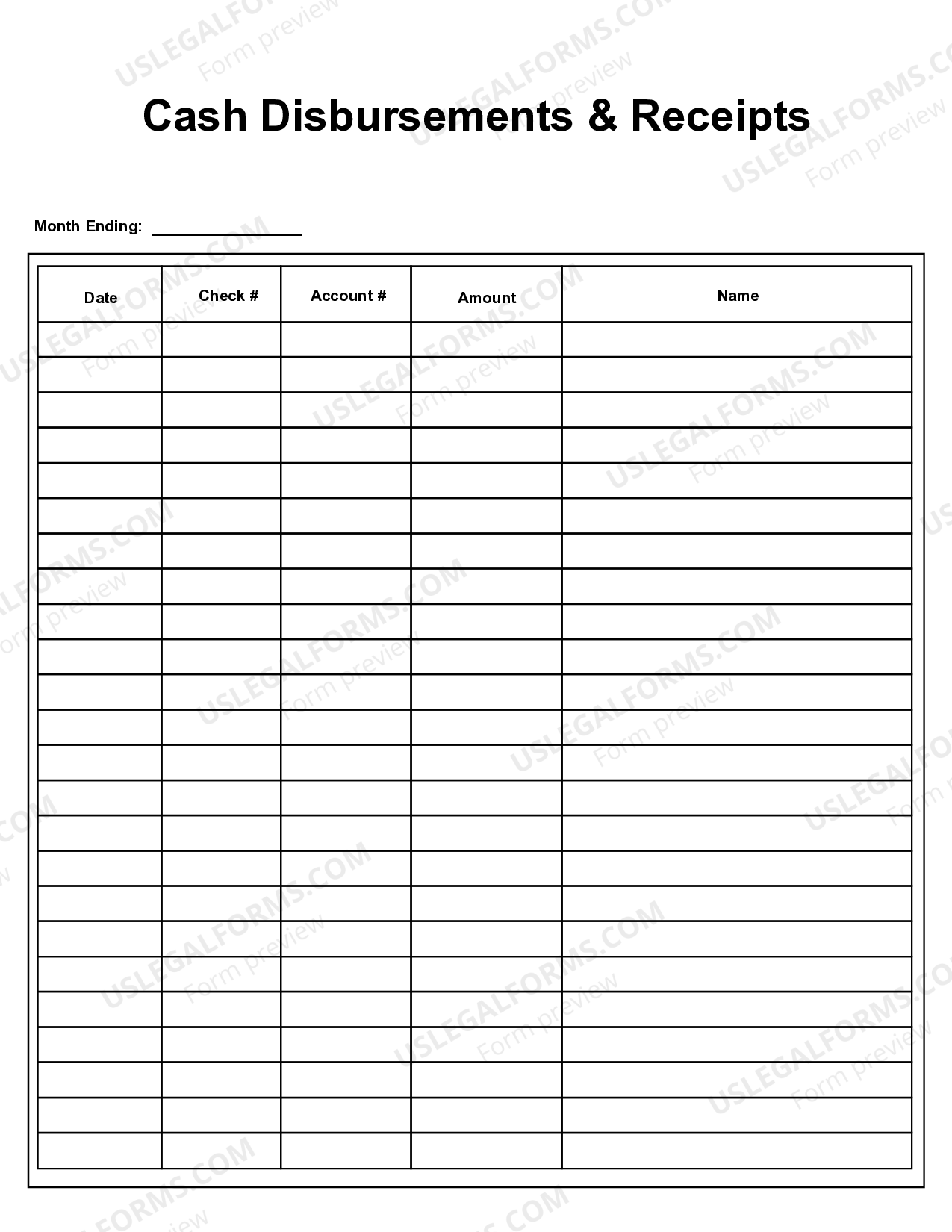 South Dakota Cash Disbursements and Receipts - Disbursements | US Legal ...
