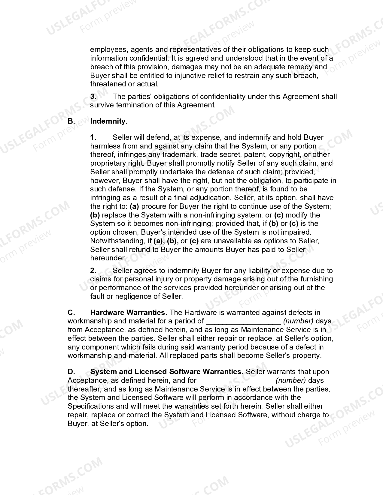 Texas Turnkey Hardware and Software Agreement | US Legal Forms