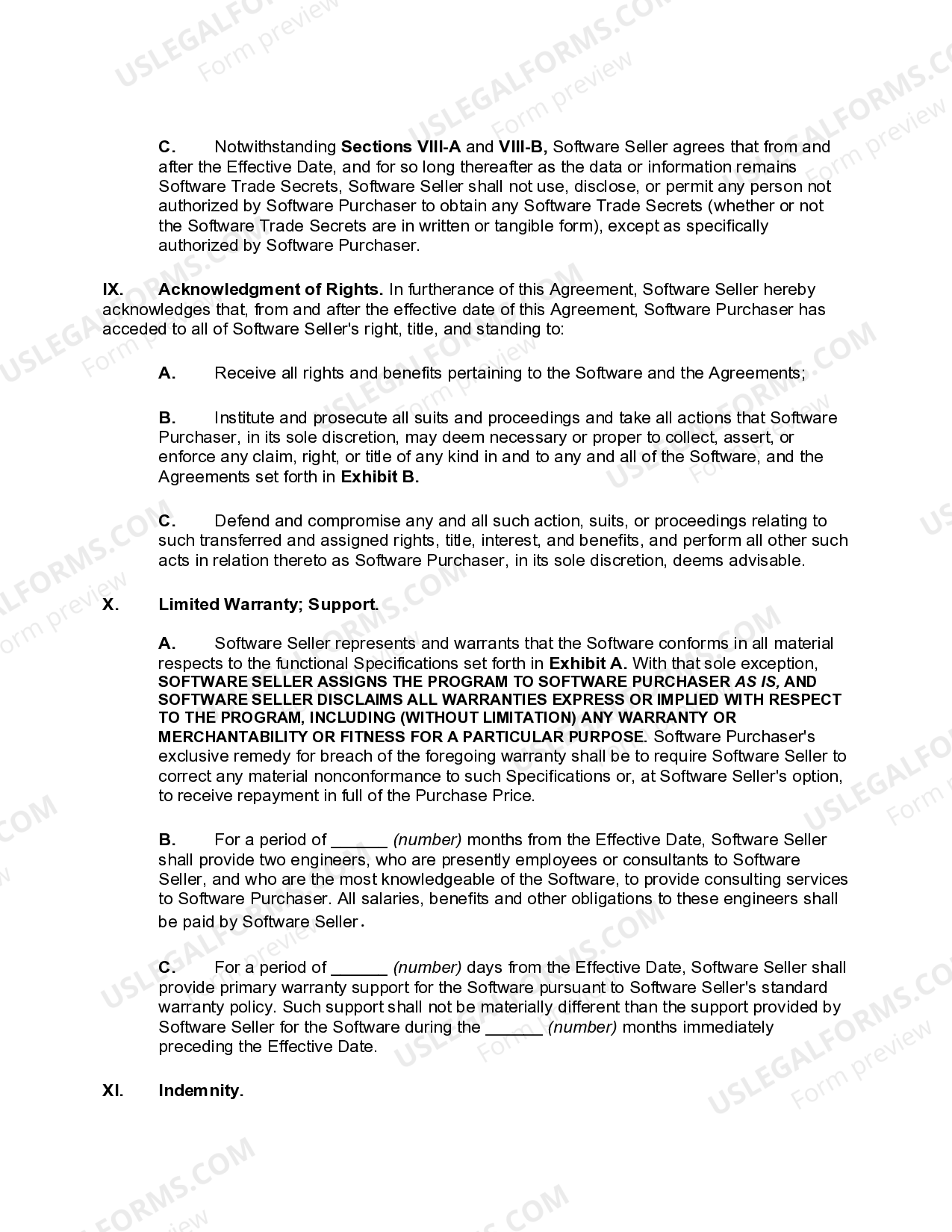 Kansas Software Acquisition Agreement | US Legal Forms