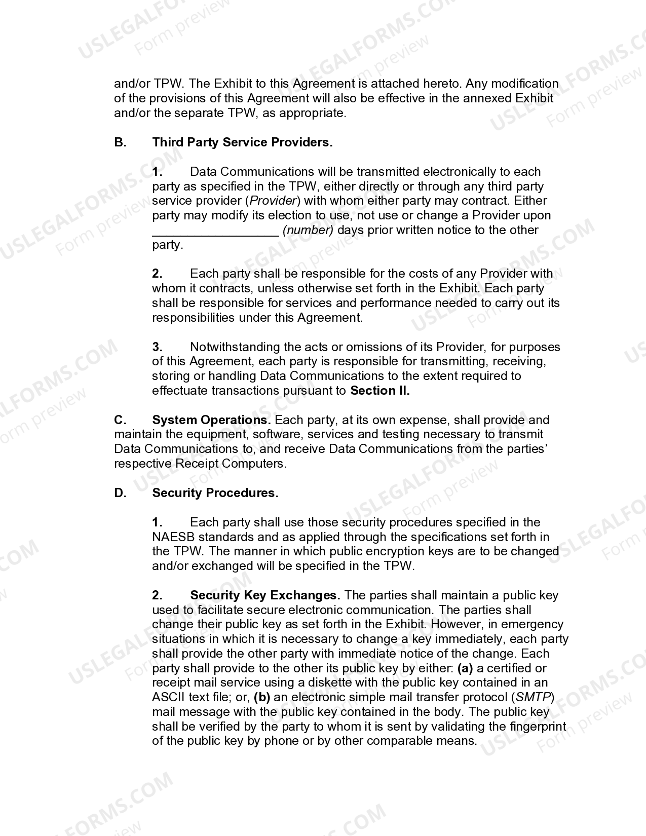 Florida Electronic Data Interchange Trading Partner Agreement | US Legal Forms