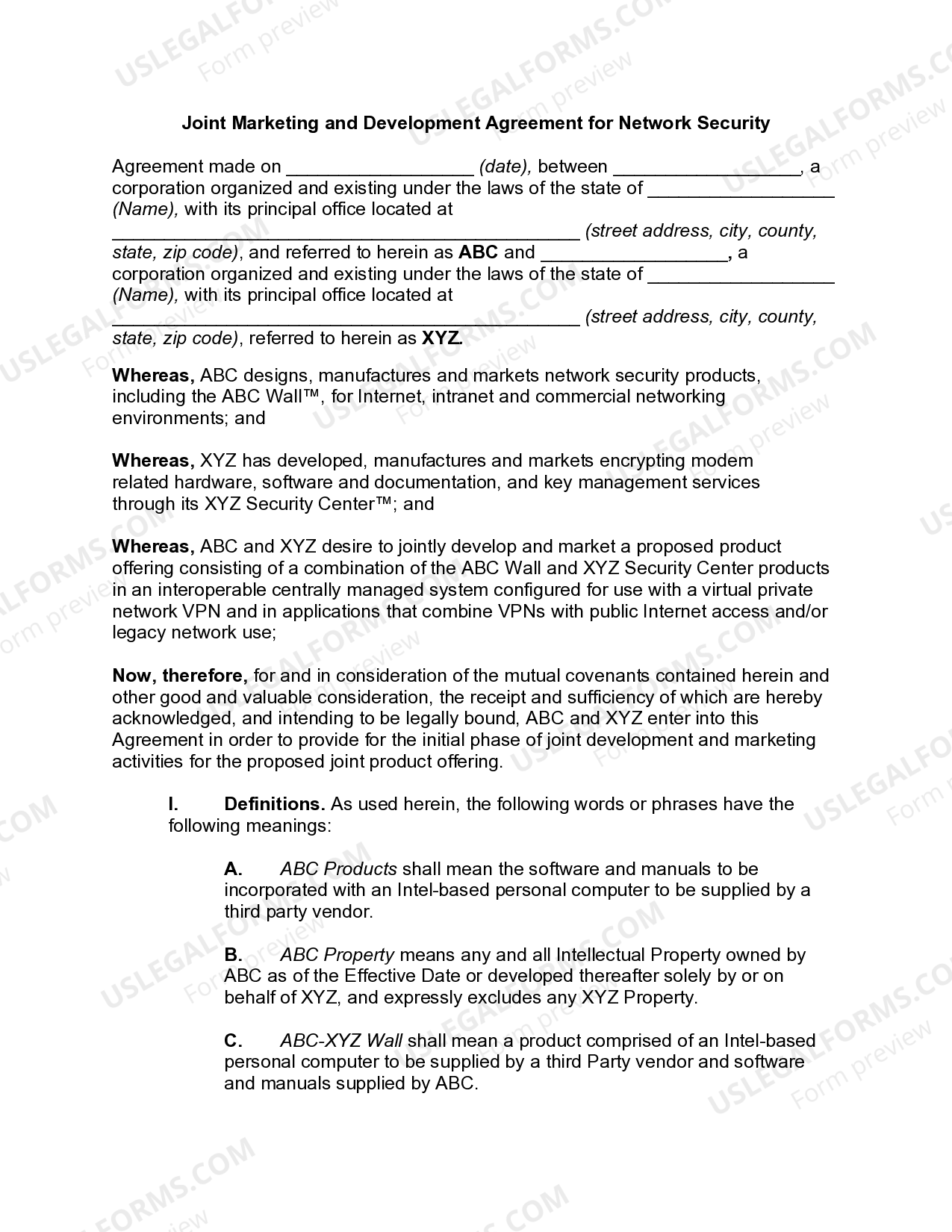 Joint Marketing and Development Agreement for Network Security | US ...