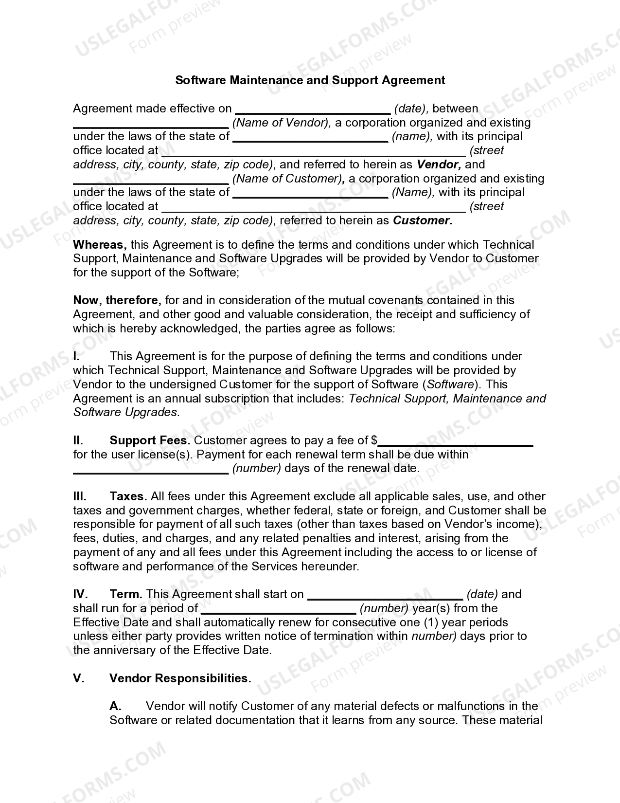 District of Columbia Software Maintenance and Support Agreement | US ...