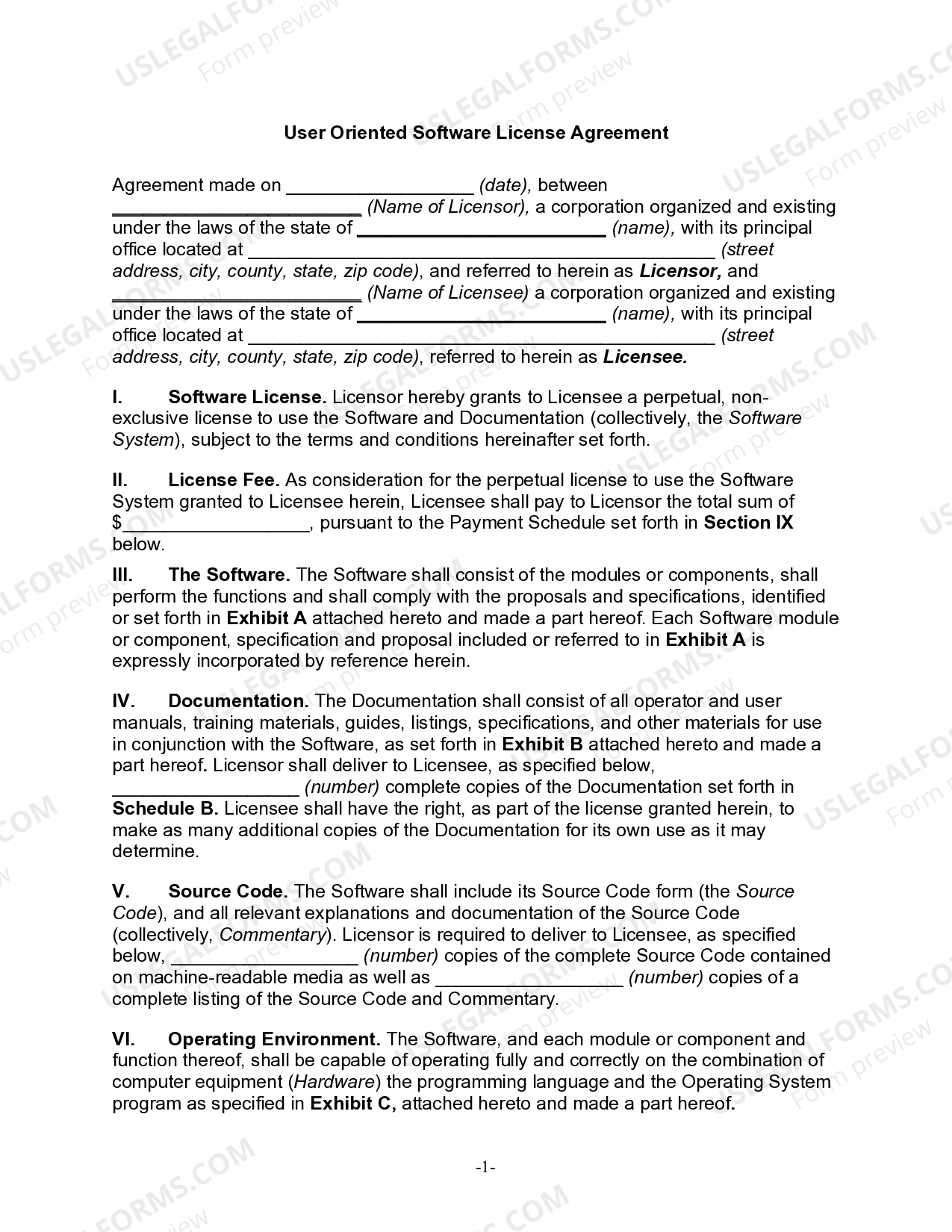 South Dakota User Oriented Software License Agreement - User Software ...