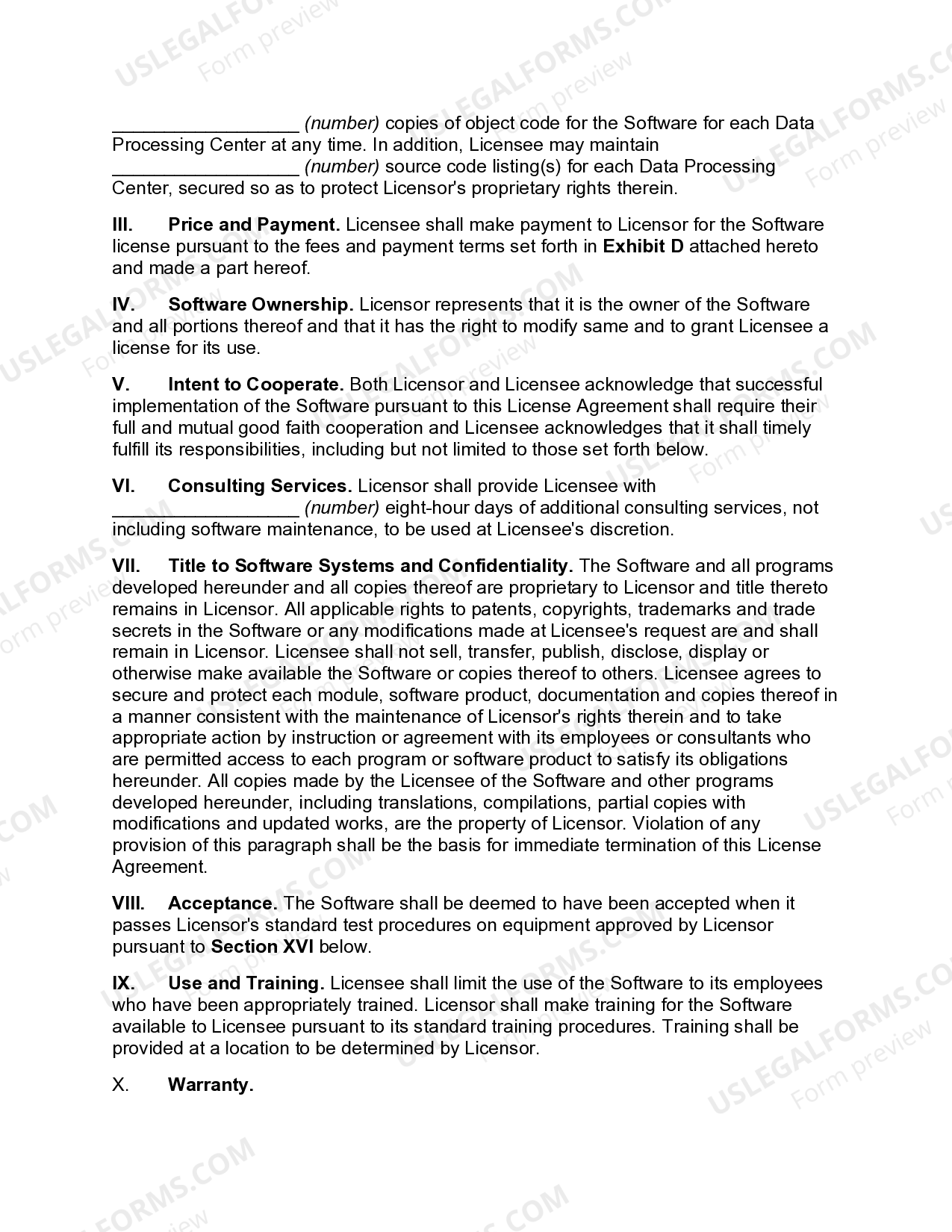 Mississippi Vendor Oriented Software License Agreement | US Legal Forms