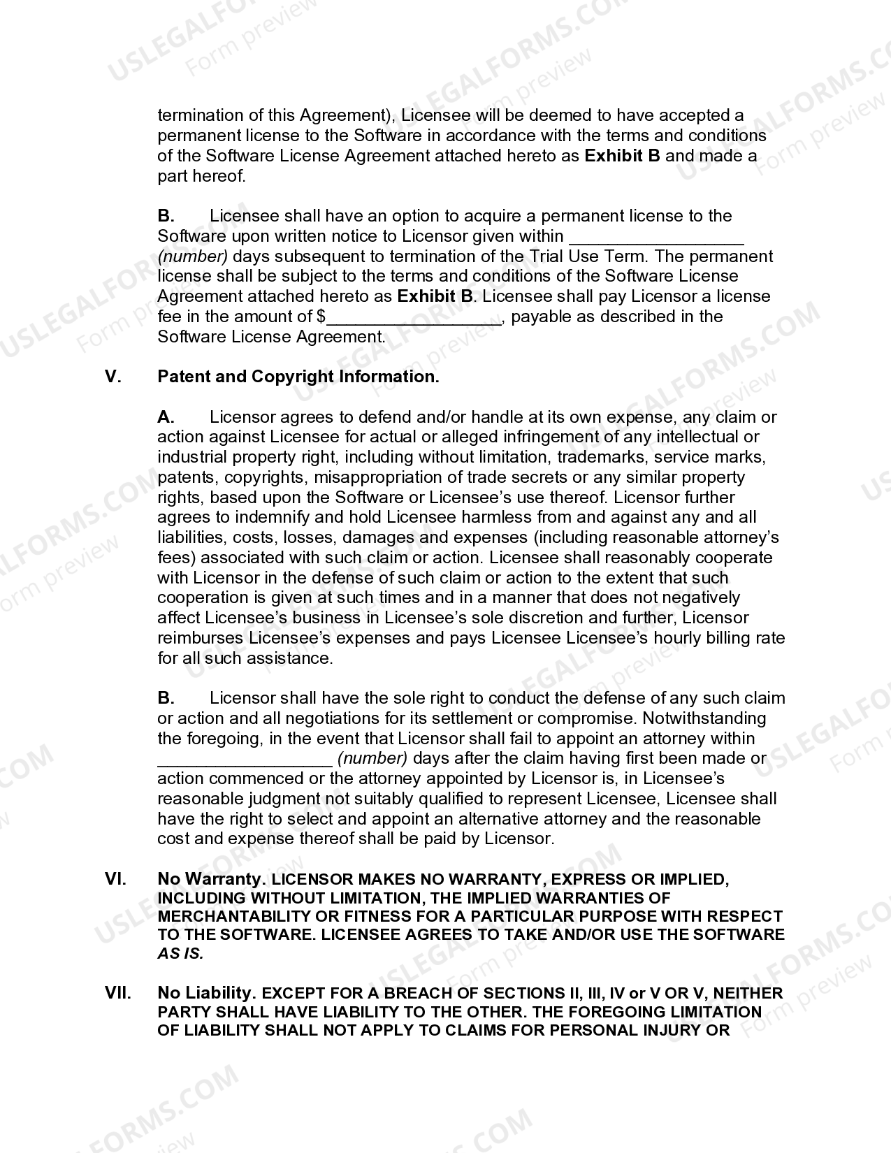 Florida Trial Use License Agreement of Computer Software Program | US ...