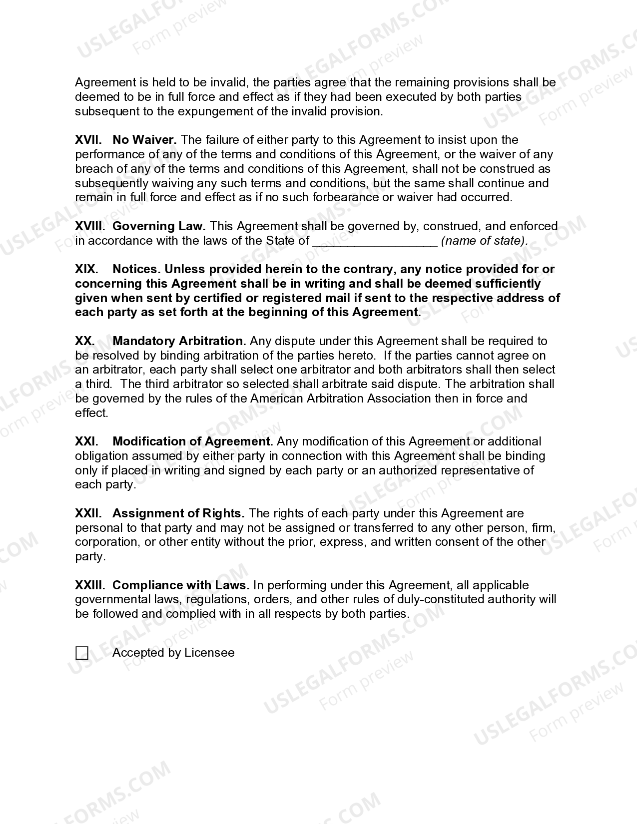 Louisiana Click-Wrap Software License Agreement | US Legal Forms